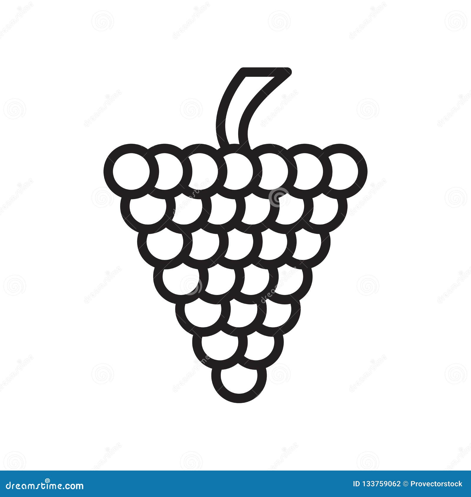 Grape Icon Vector Sign and Symbol Isolated on White Background, Grape ...