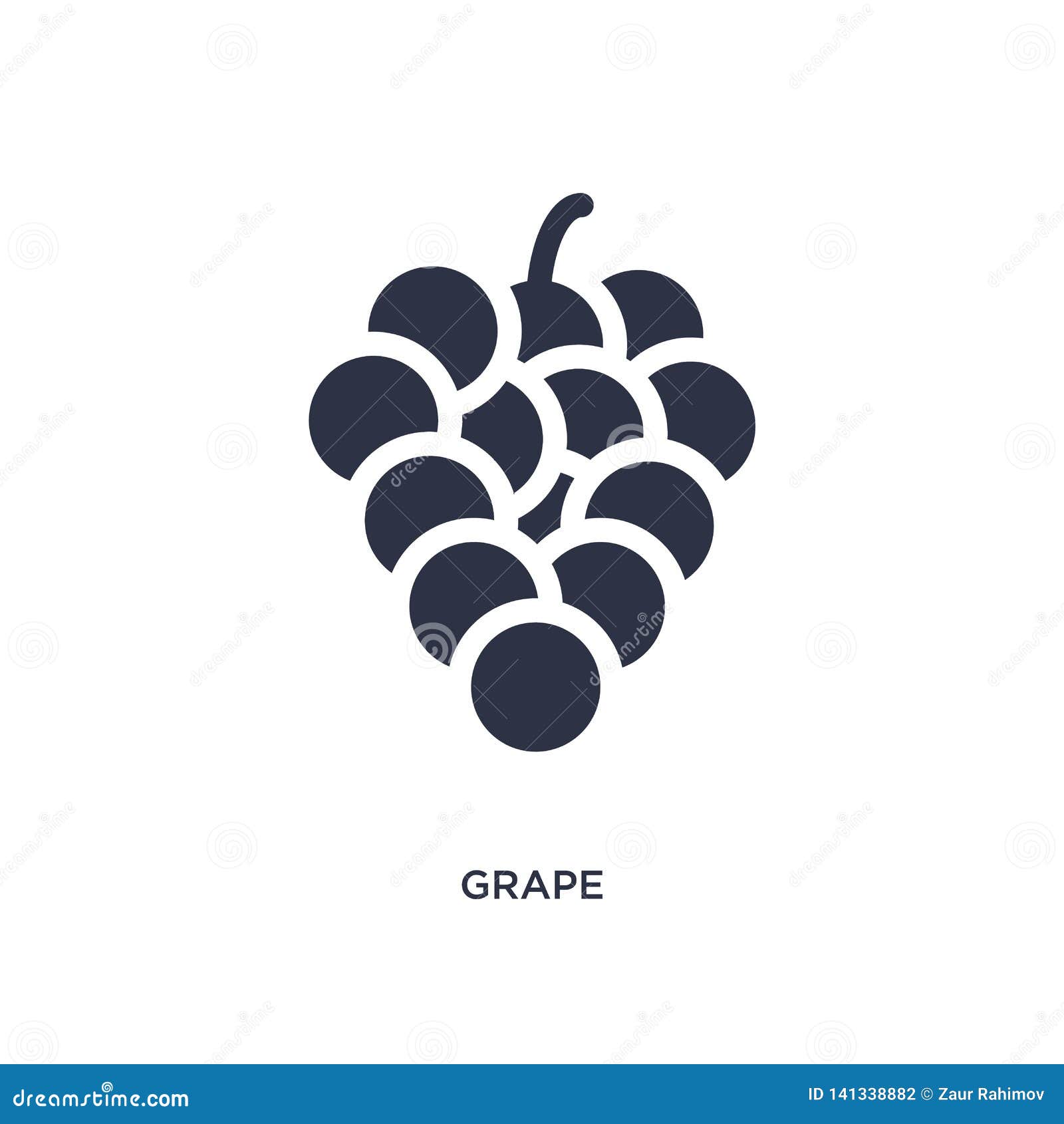 Grape Icon On White Background. Simple Element Illustration From Fruits ...