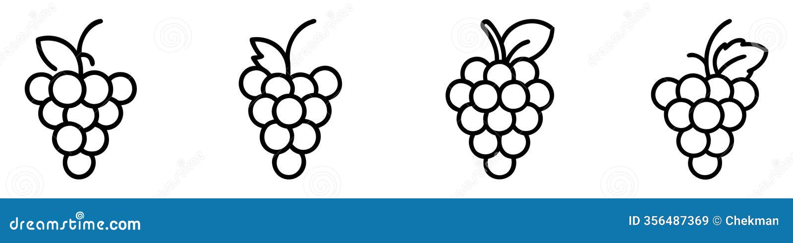 Grape Icons. Gardening, Agriculture, Winemaking And Harvest Symbols ...