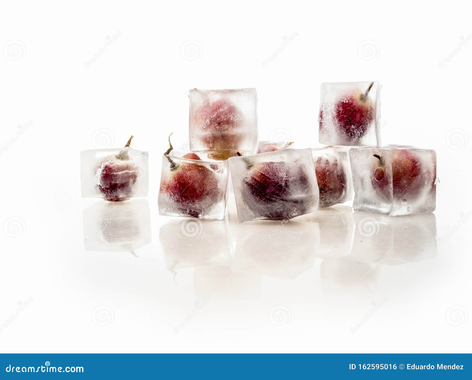 Grape Inside Ice on White Background Stock Photo - Image of fruit ...