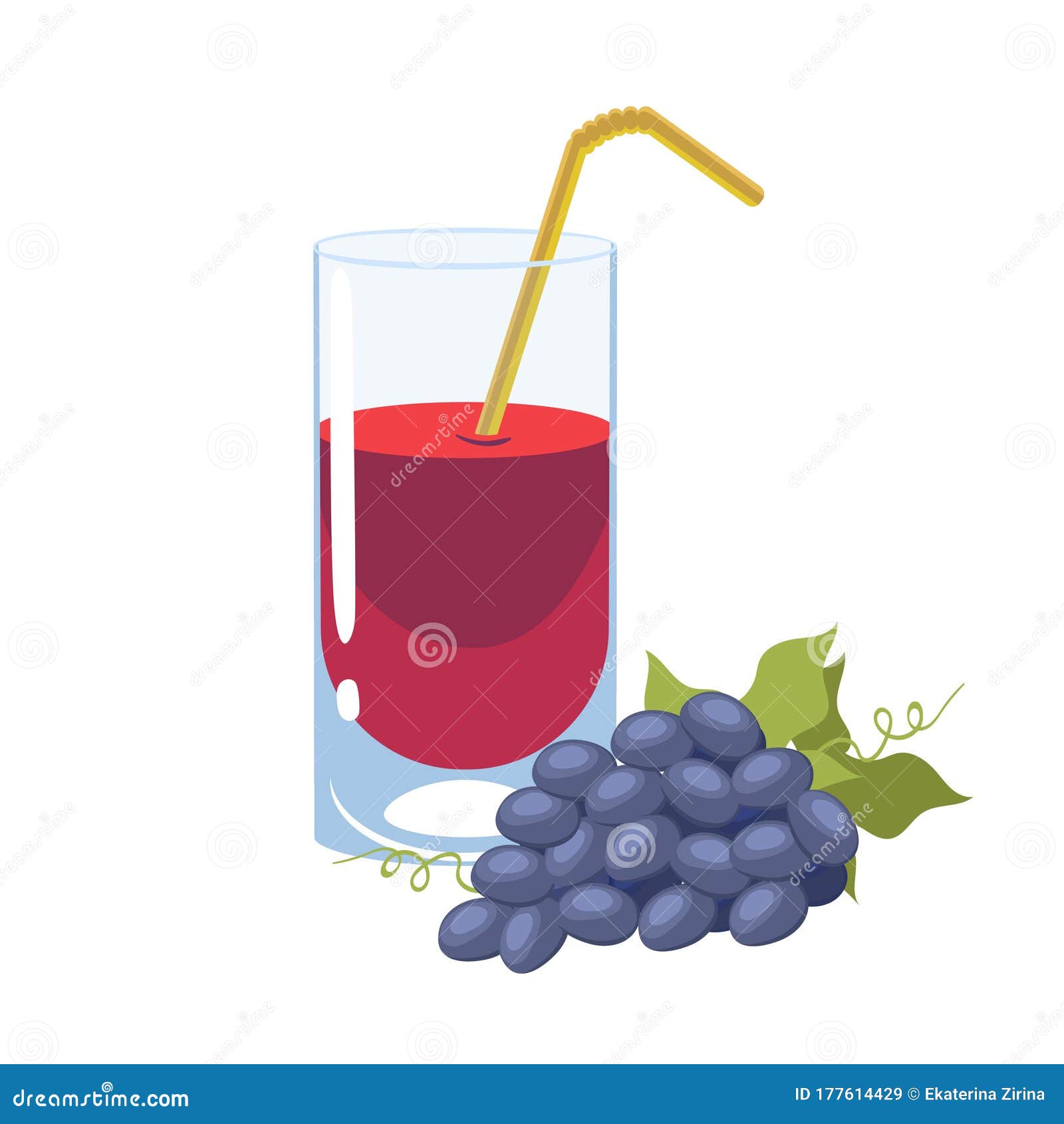 Grape Juice Isolate on a White Background. Vector Graphics Stock ...