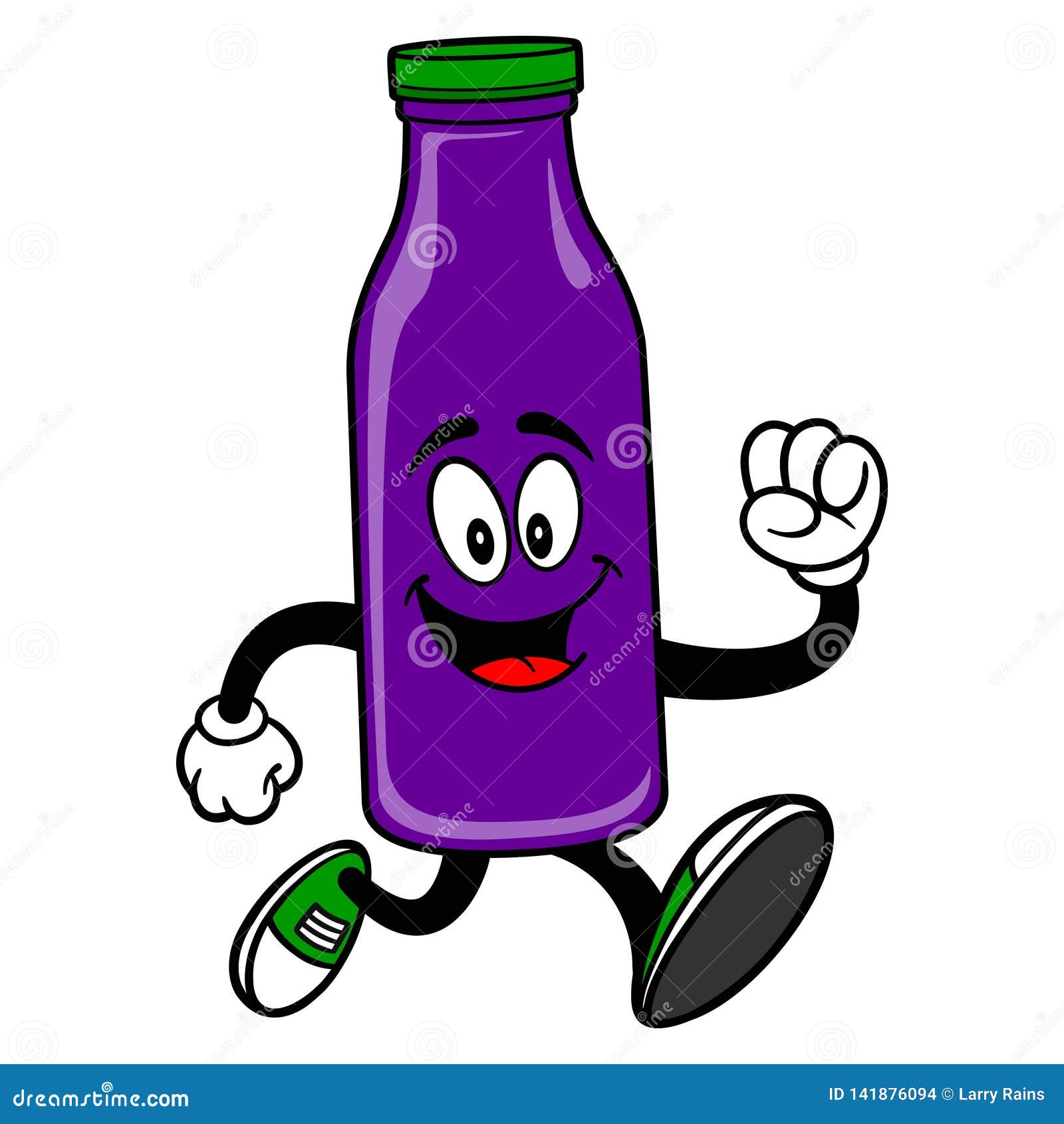 Grape Juice Mascot Running stock vector. Illustration of bottle - 141876094