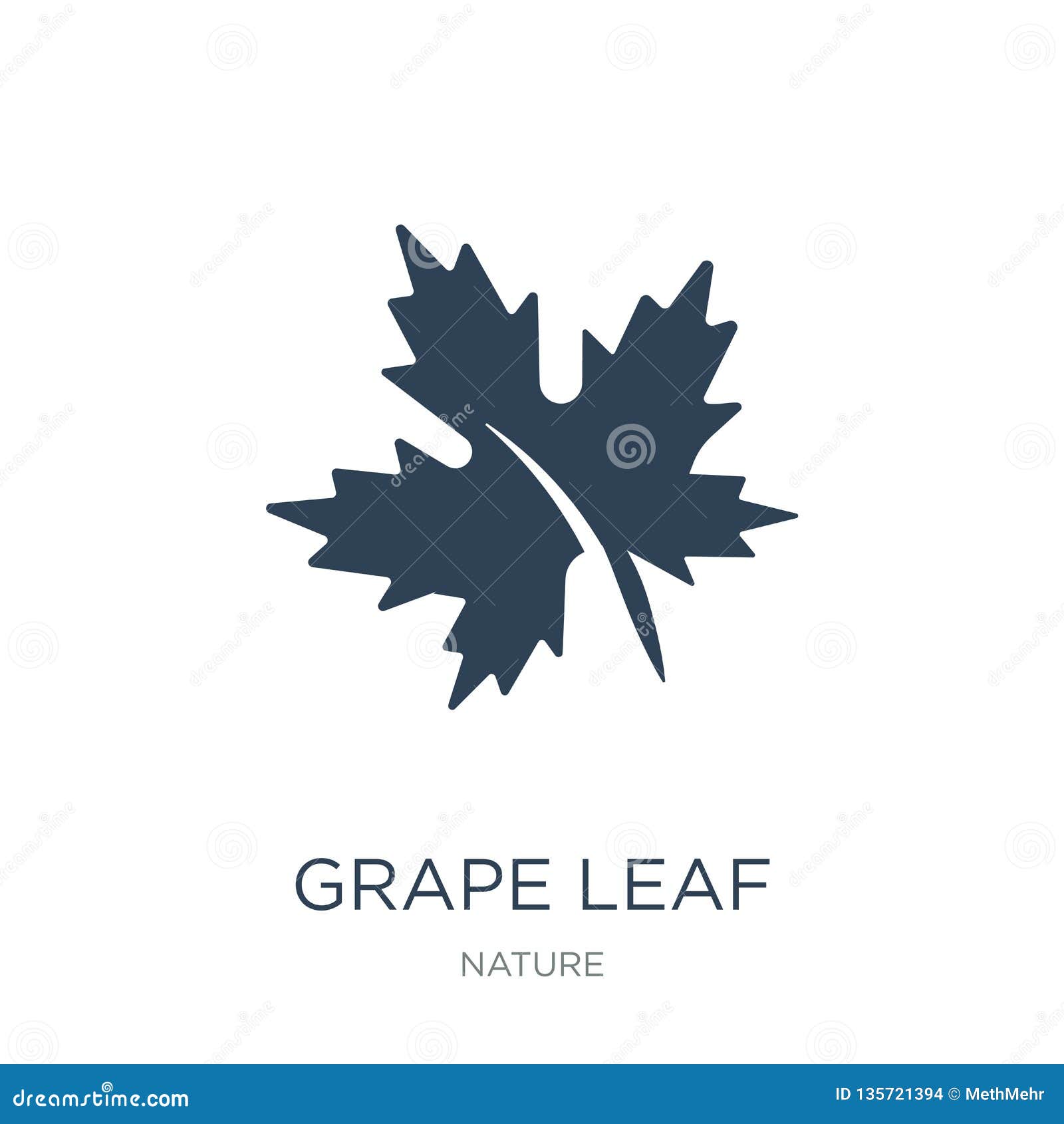 Grape Leaf Icon in Trendy Design Style. Grape Leaf Icon Isolated on White Background Stock ...