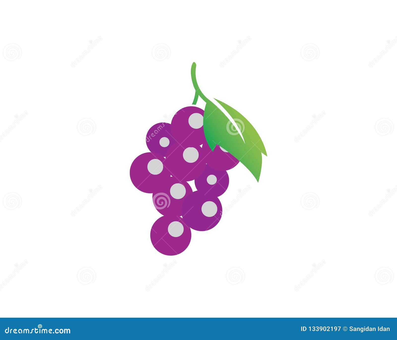 Grape with Leaf Icon Vector Stock Vector - Illustration of grapes ...