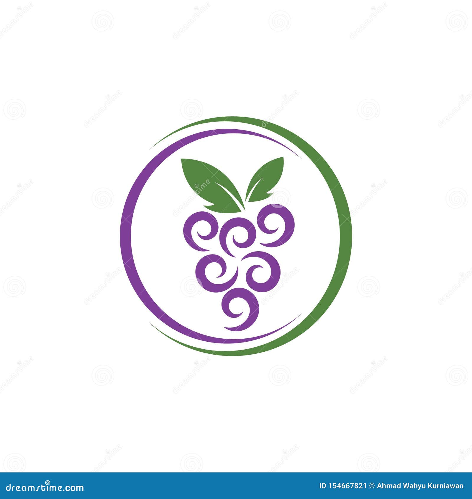 Grape with Leaf Logo Vector Stock Vector - Illustration of flat, merlot ...