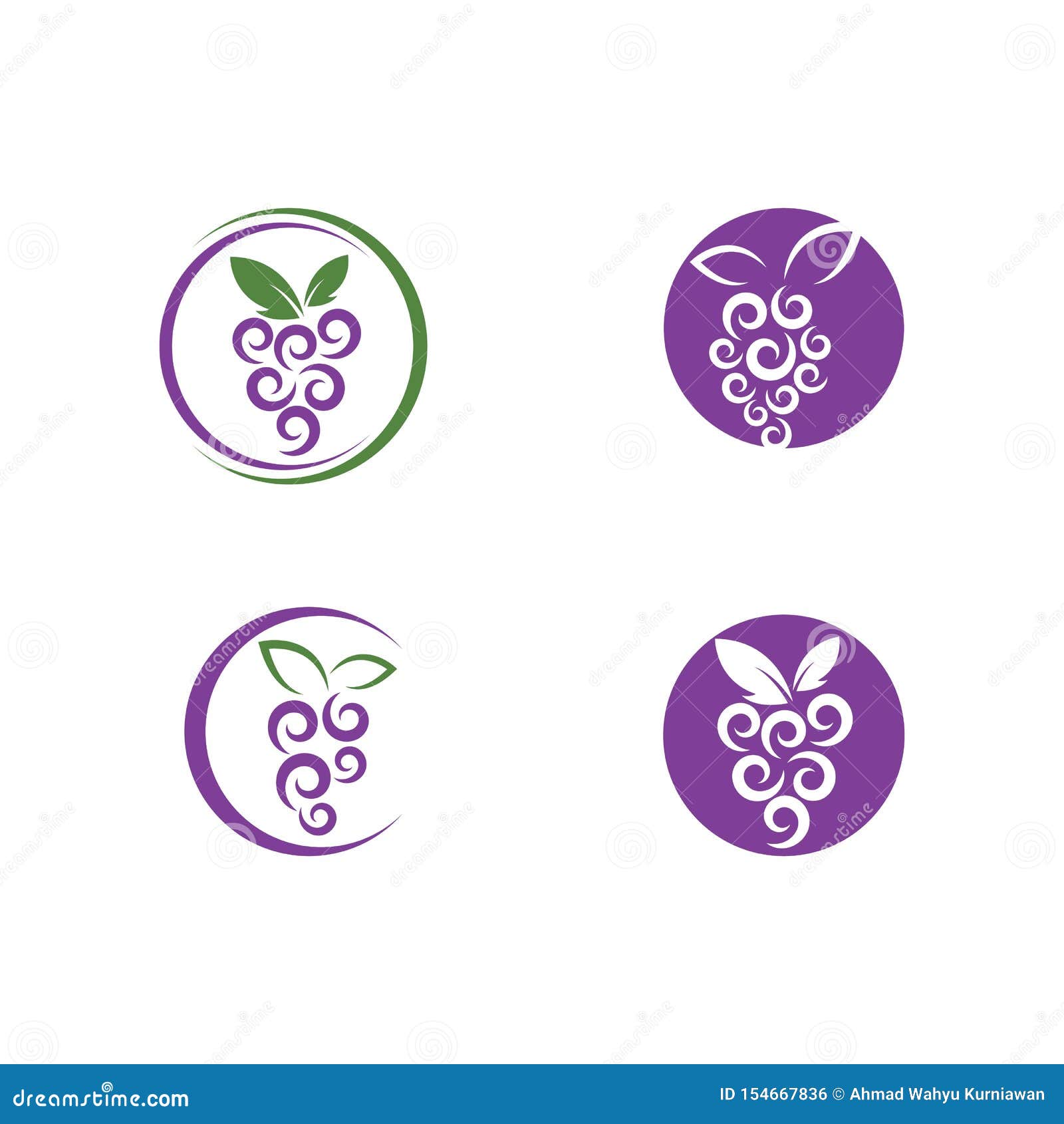 Grape with Leaf Logo Vector Stock Vector - Illustration of bunch, grape ...
