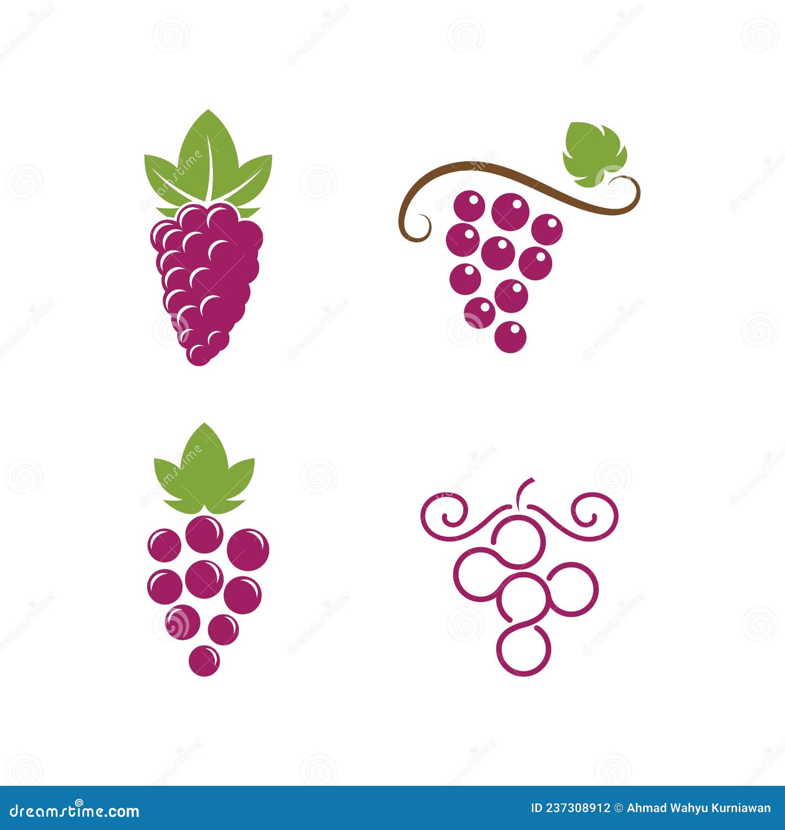 Grape with leaf logo stock vector. Illustration of sweet - 237308912