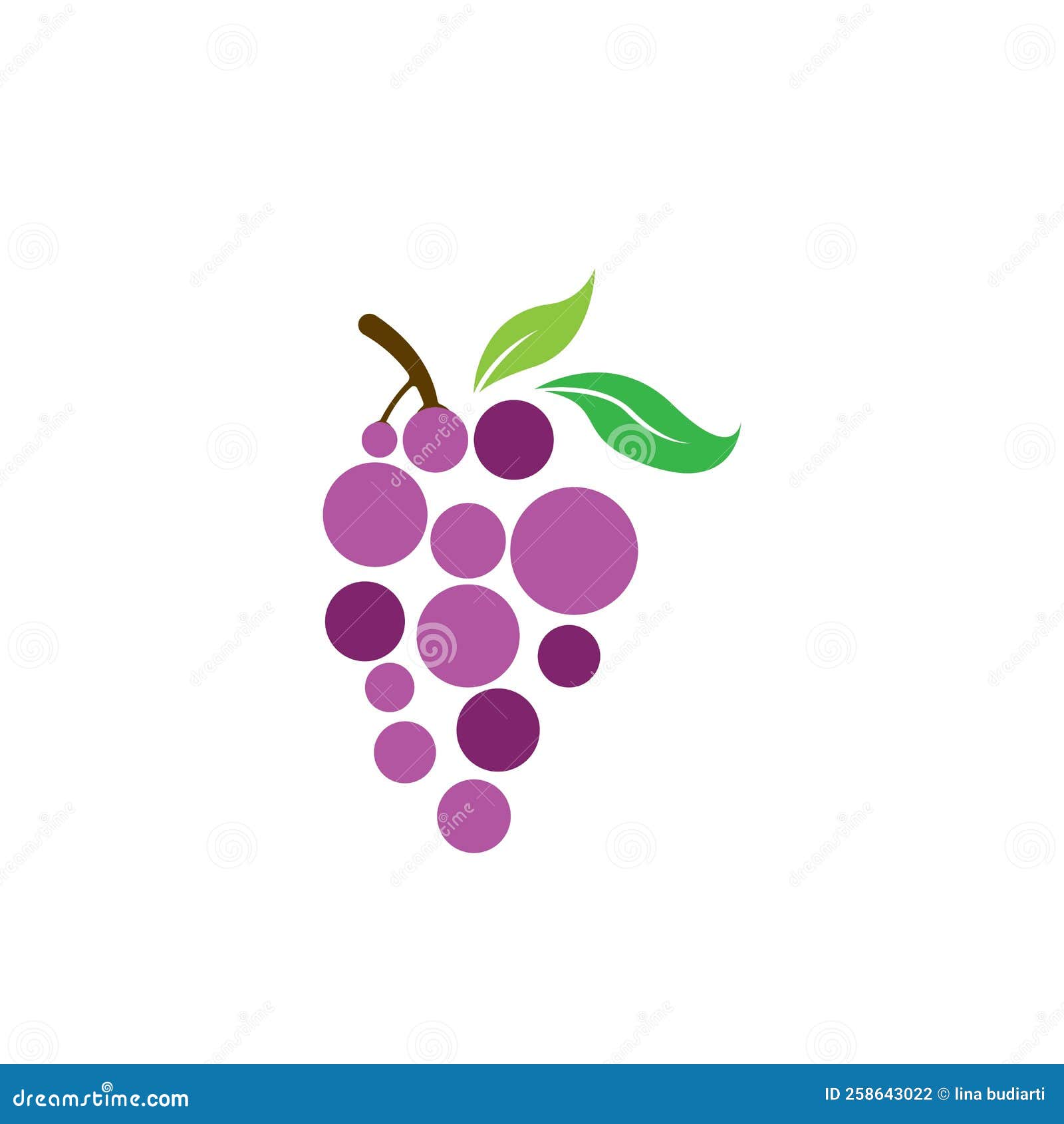 Grape with leaf logo stock vector. Illustration of market - 258643022