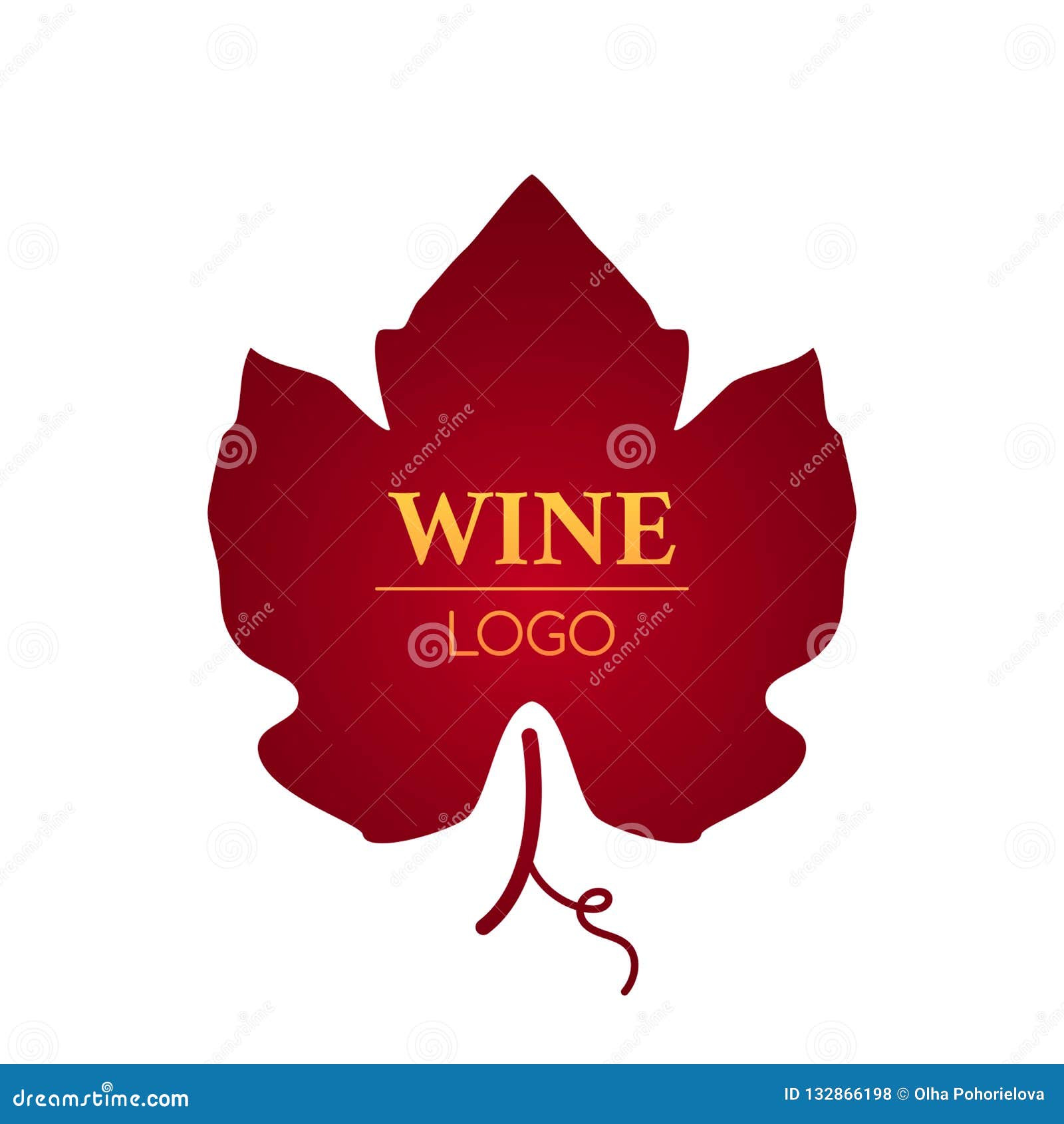 A Grape Leaf is a Logo for the Wine Business. Flat Vector Illustration ...