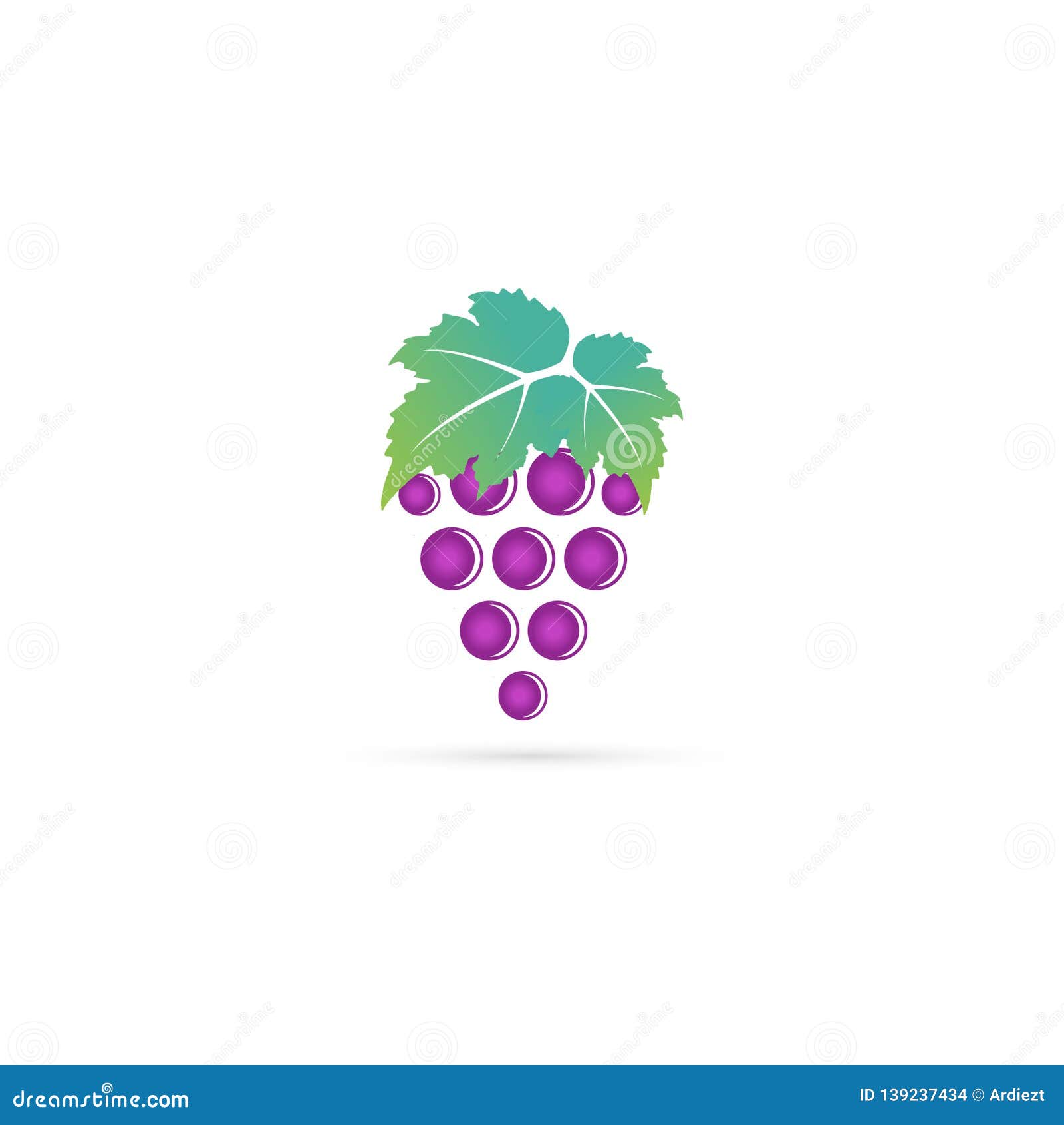 Grape and leaf vector icon stock vector. Illustration of healthy ...
