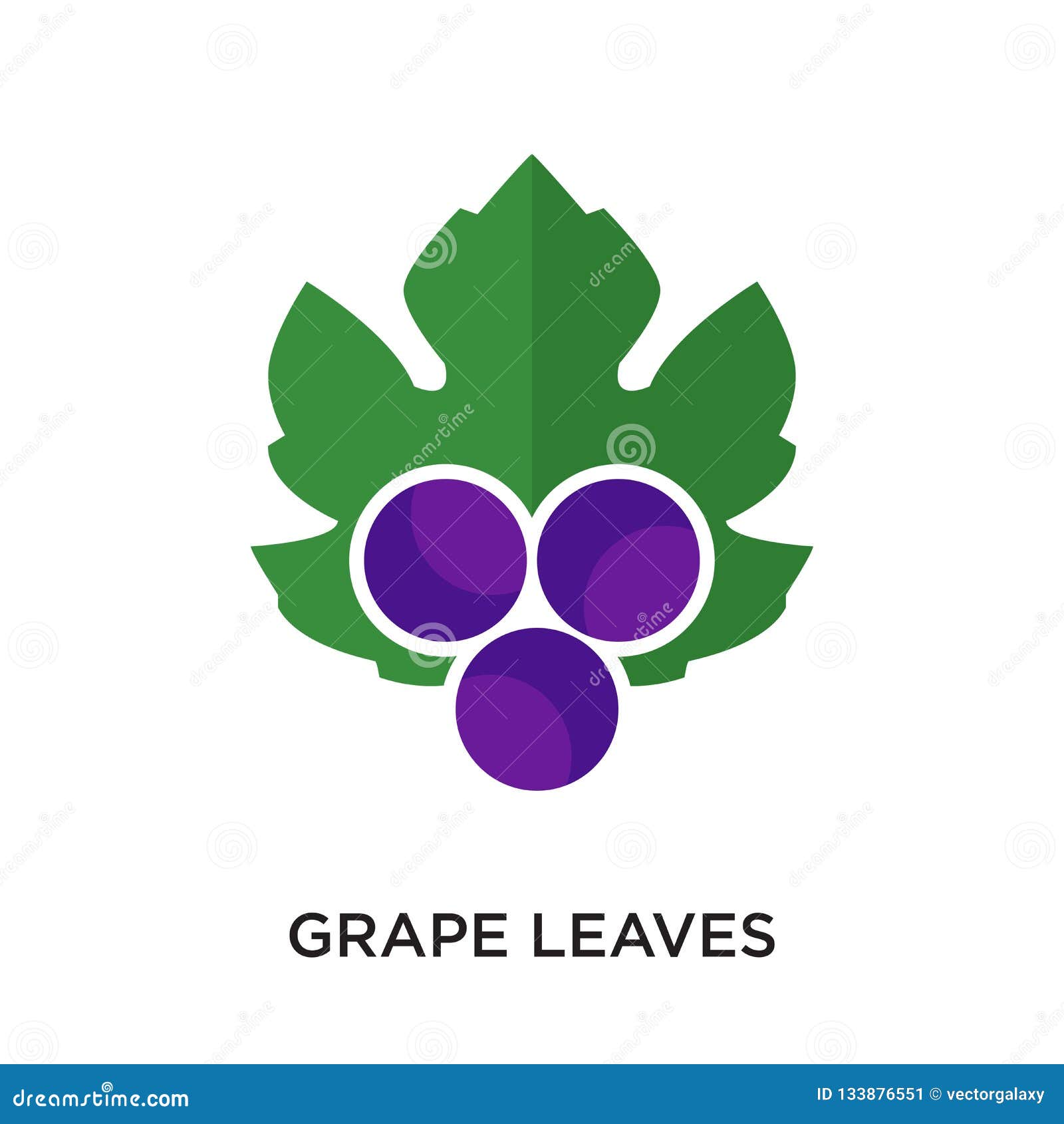 Grape Leaves Logo Isolated on White Background for Your Web, Mob Stock ...