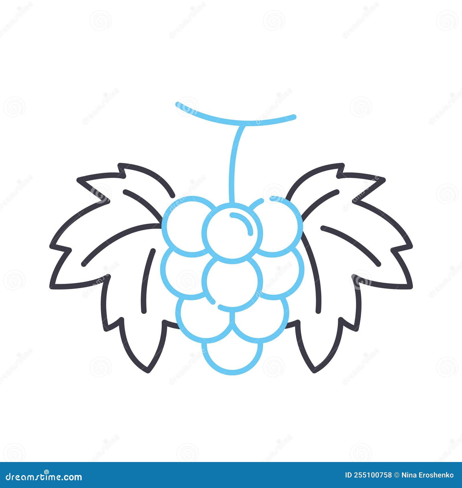 Grape Line Icon, Outline Symbol, Vector Illustration, Concept Sign ...