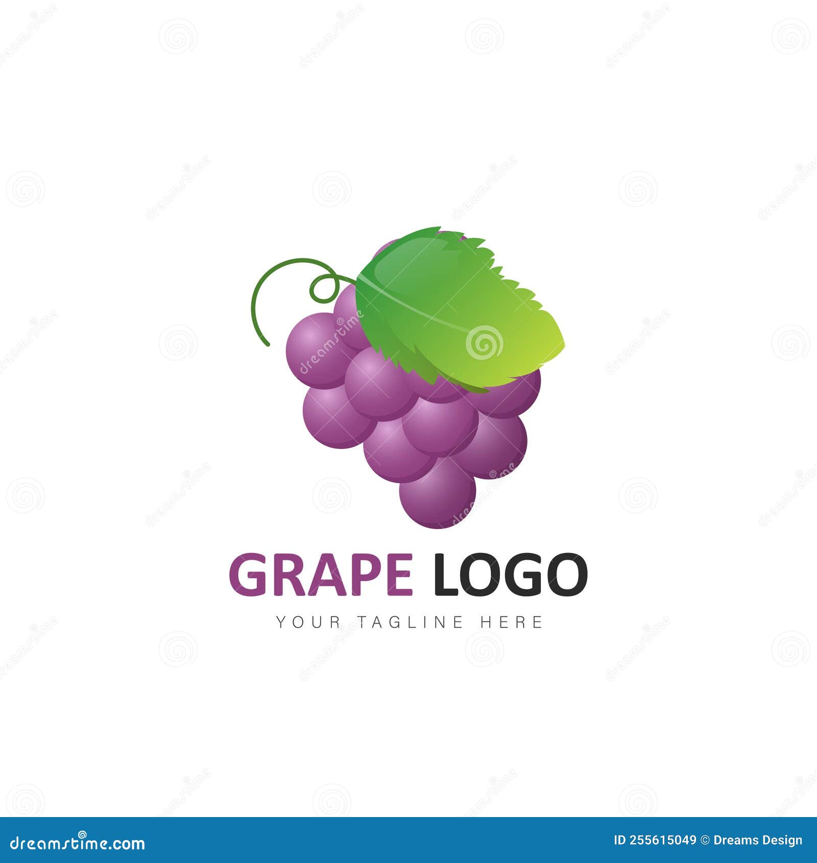 Grape Logo Gradient Design Illustration Stock Vector - Illustration of ...