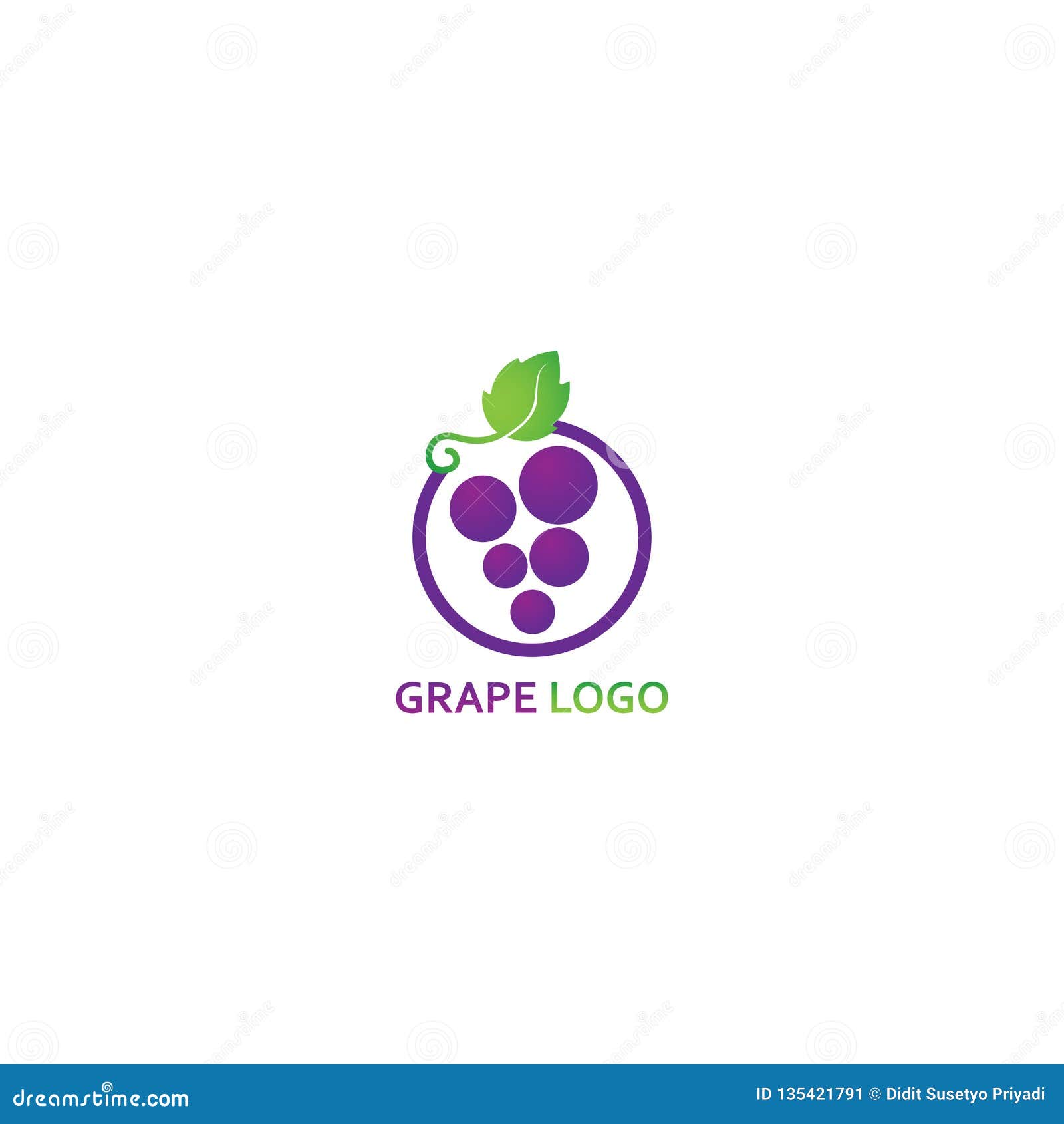 Grape Logo Template - Vector Stock Illustration - Illustration of icon ...