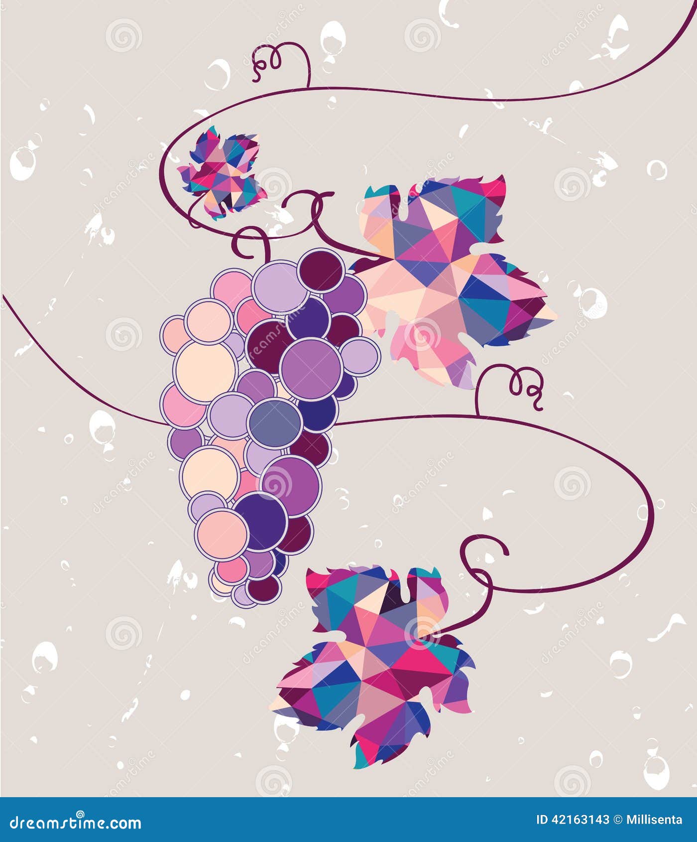 Grape made of triangles stock vector. Illustration of assorted - 42163143