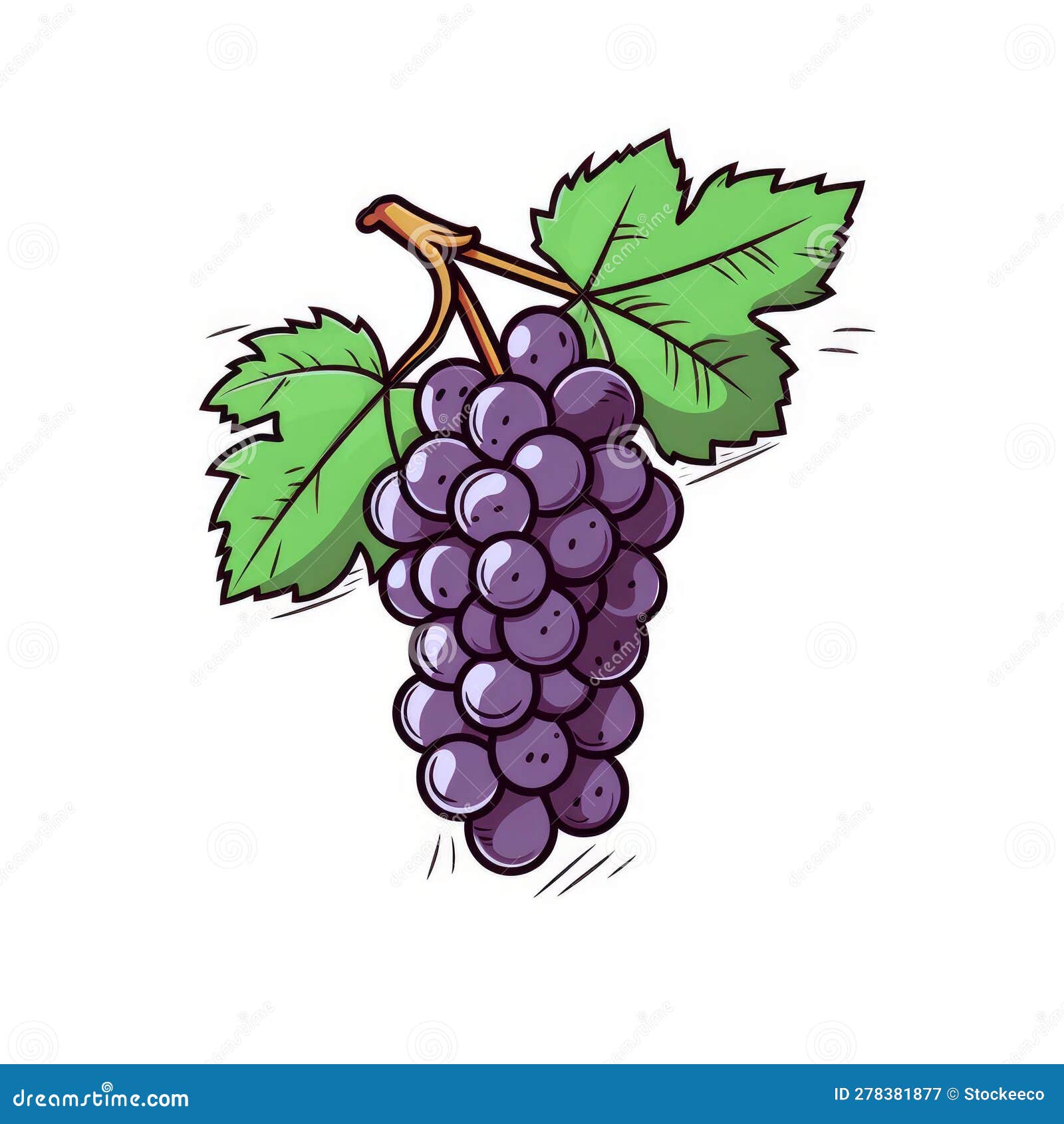 Grape Marker Drawing in Flat 2d Vector Stock Illustration ...