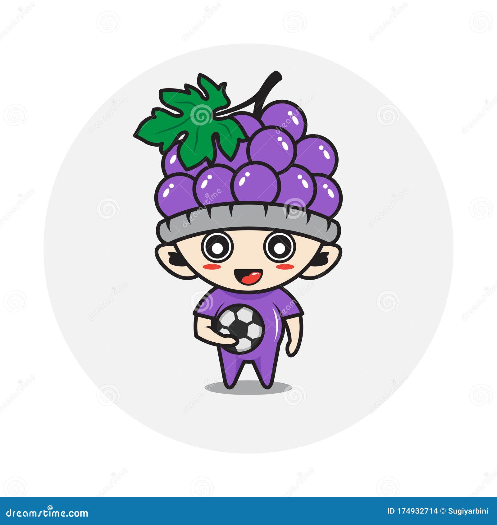 Grape Mascot Character Cute 17 Stock Vector - Illustration of little ...