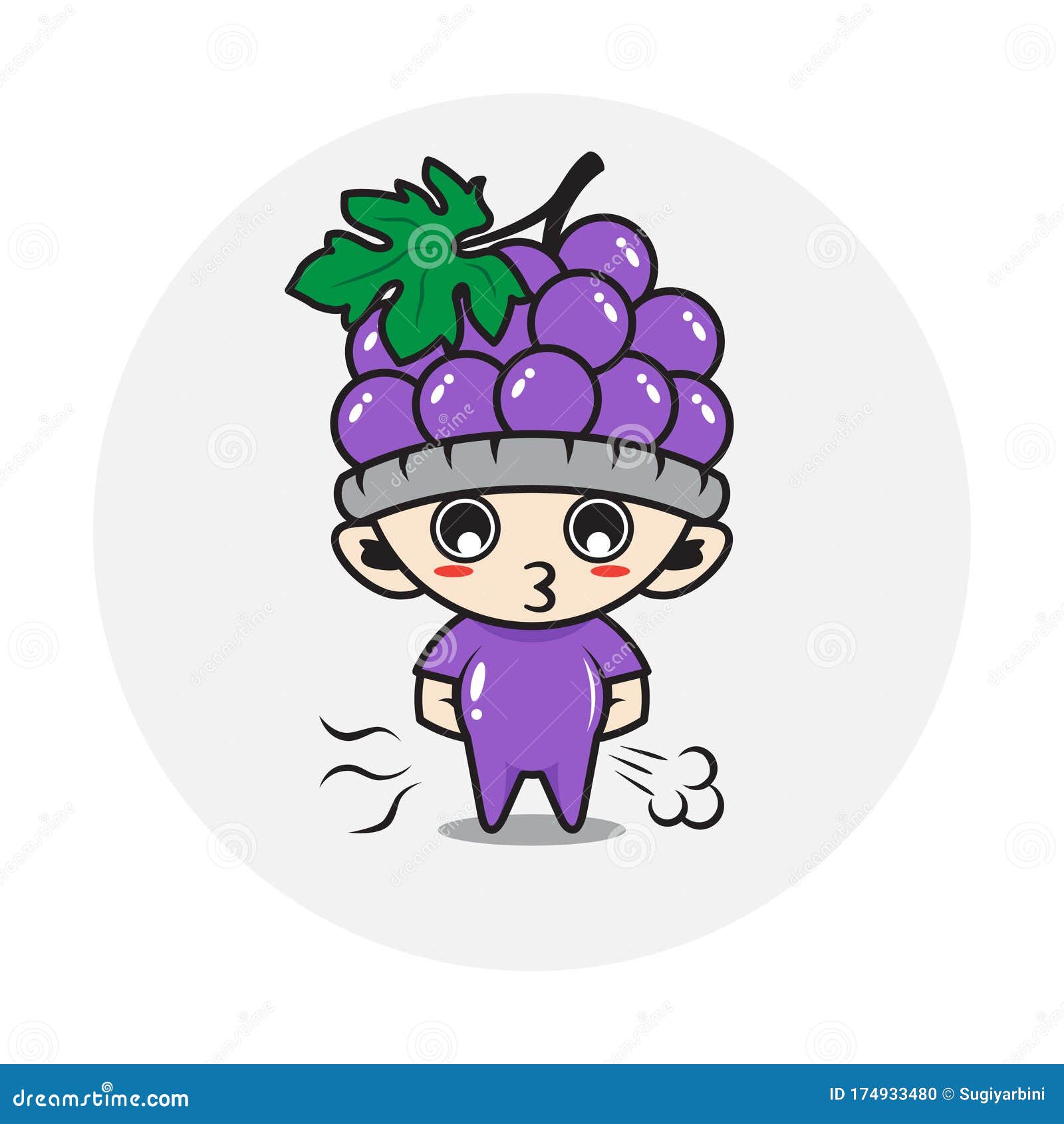 Grape Mascot Character Cute 34 Stock Vector - Illustration of fruit ...