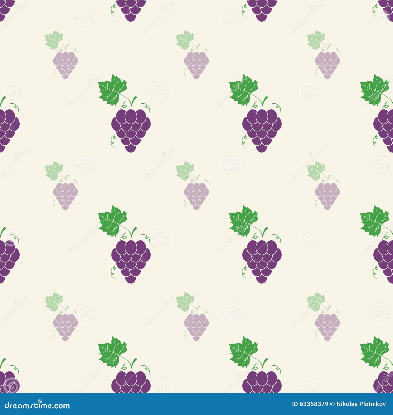 Grape Pattern, Vine Seamless Background. Vector Illustration Stock ...