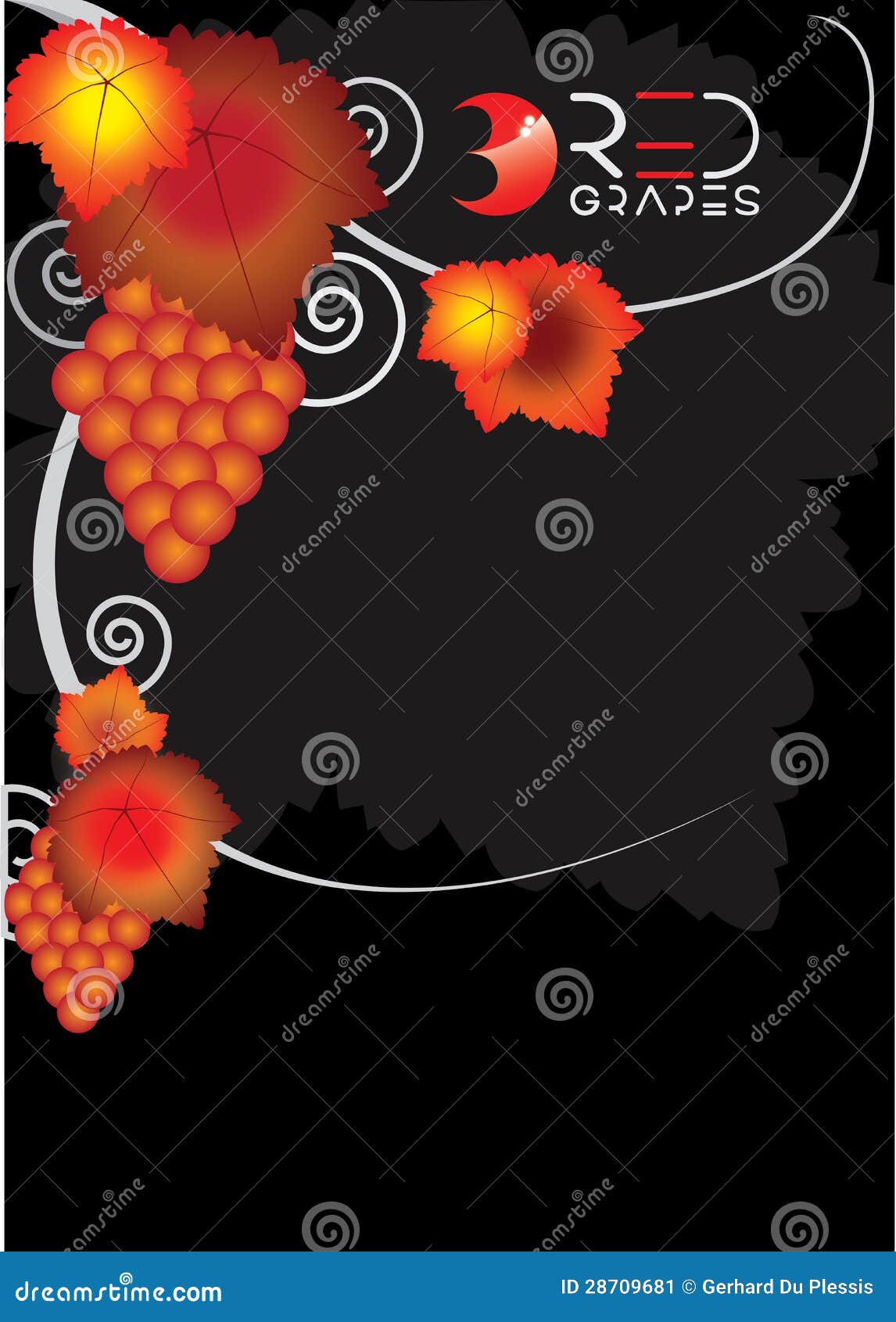 Grape poster stock vector. Illustration of leaves, floral - 28709681