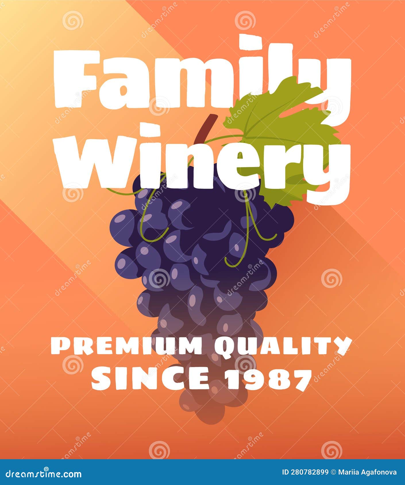 Grape Poster. Advertising of a Wine Company. Orange Background Stock ...