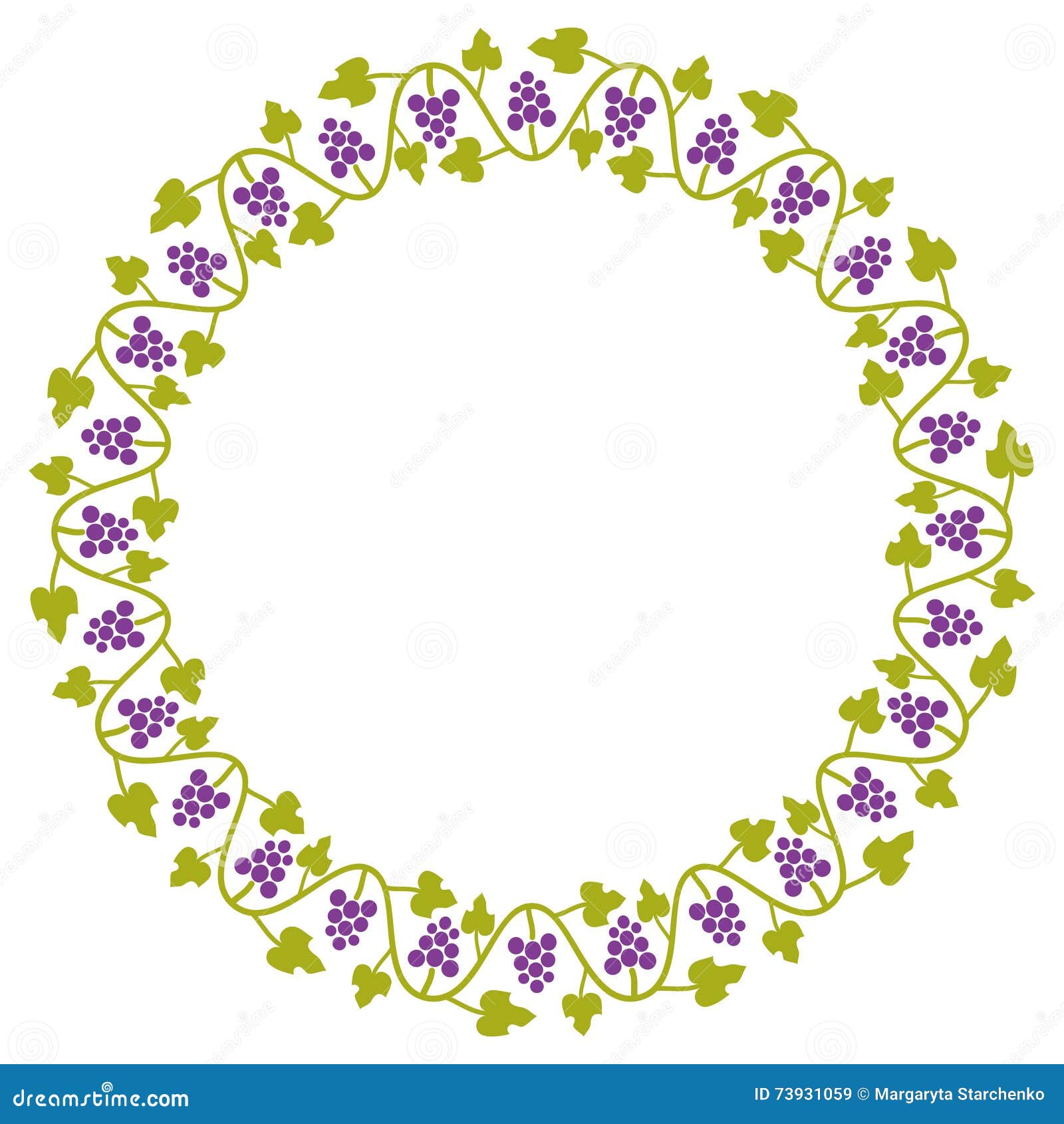 Grape round ornament stock vector. Illustration of vine - 73931059