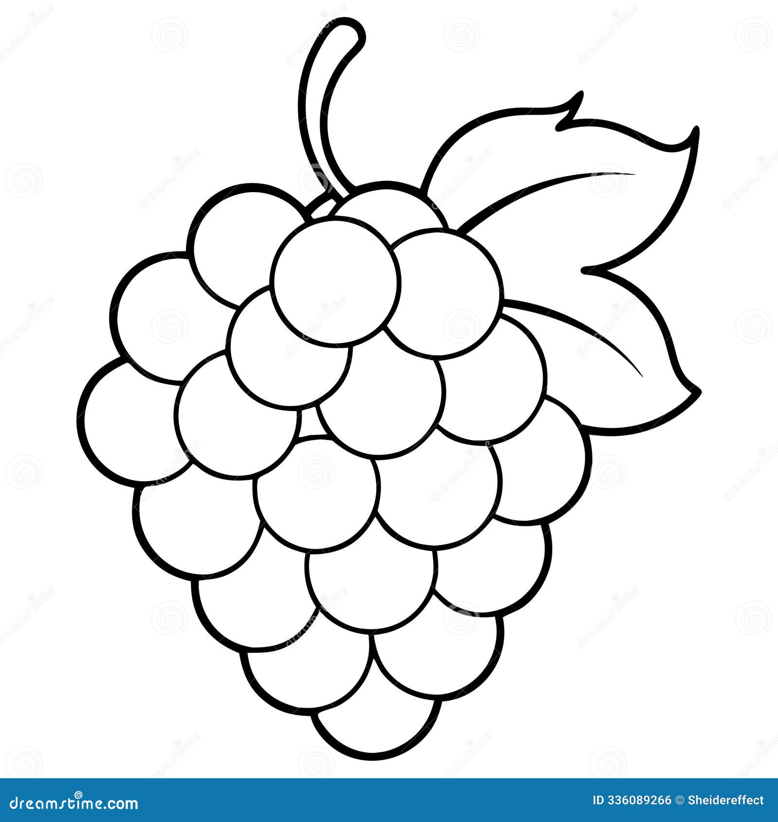 A Grape Is Shown In A Black And White Drawing Royalty-Free Stock Image ...