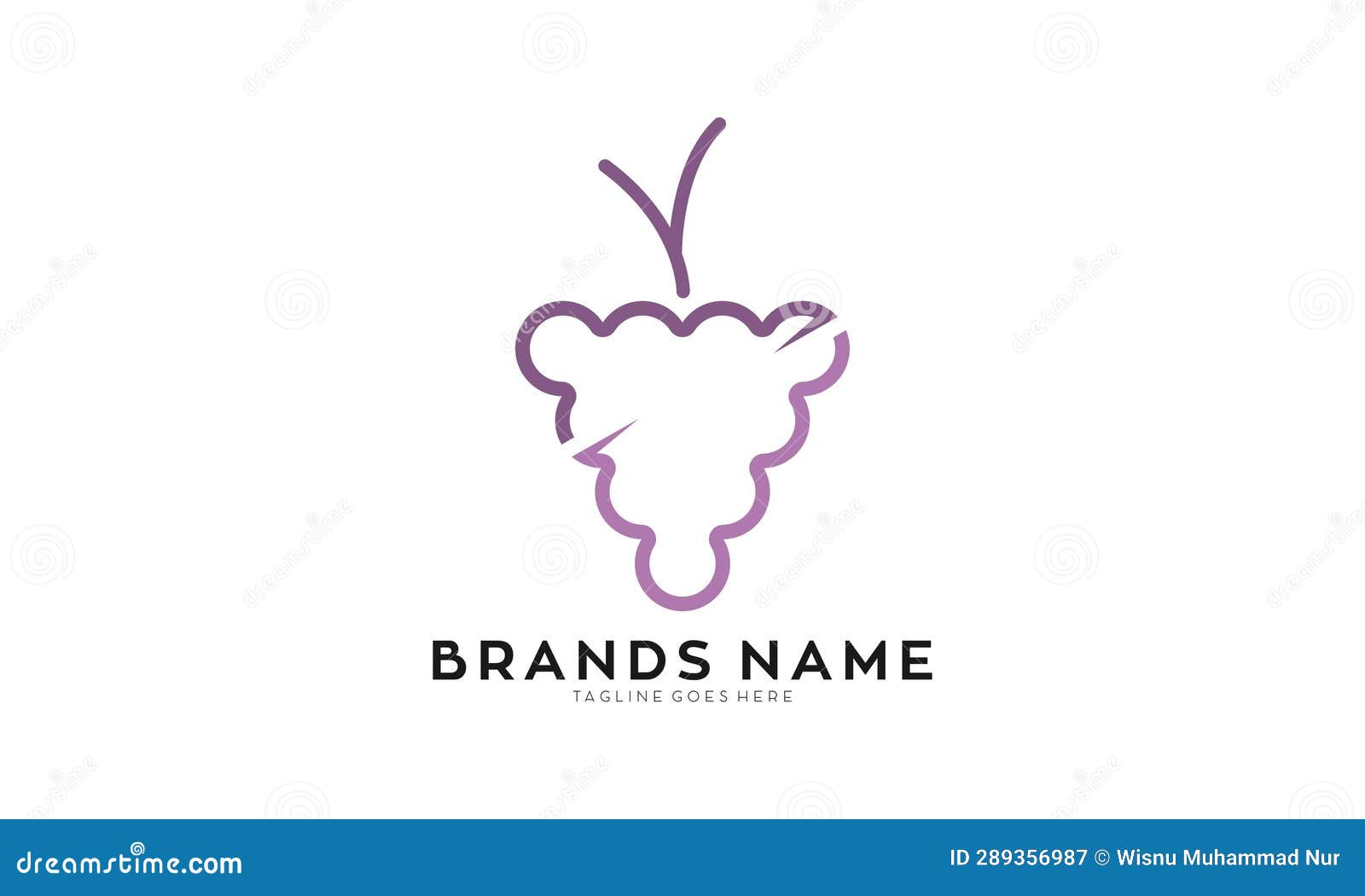 Grape Simple Elegant Logo Vector Stock Illustration - Illustration of ...