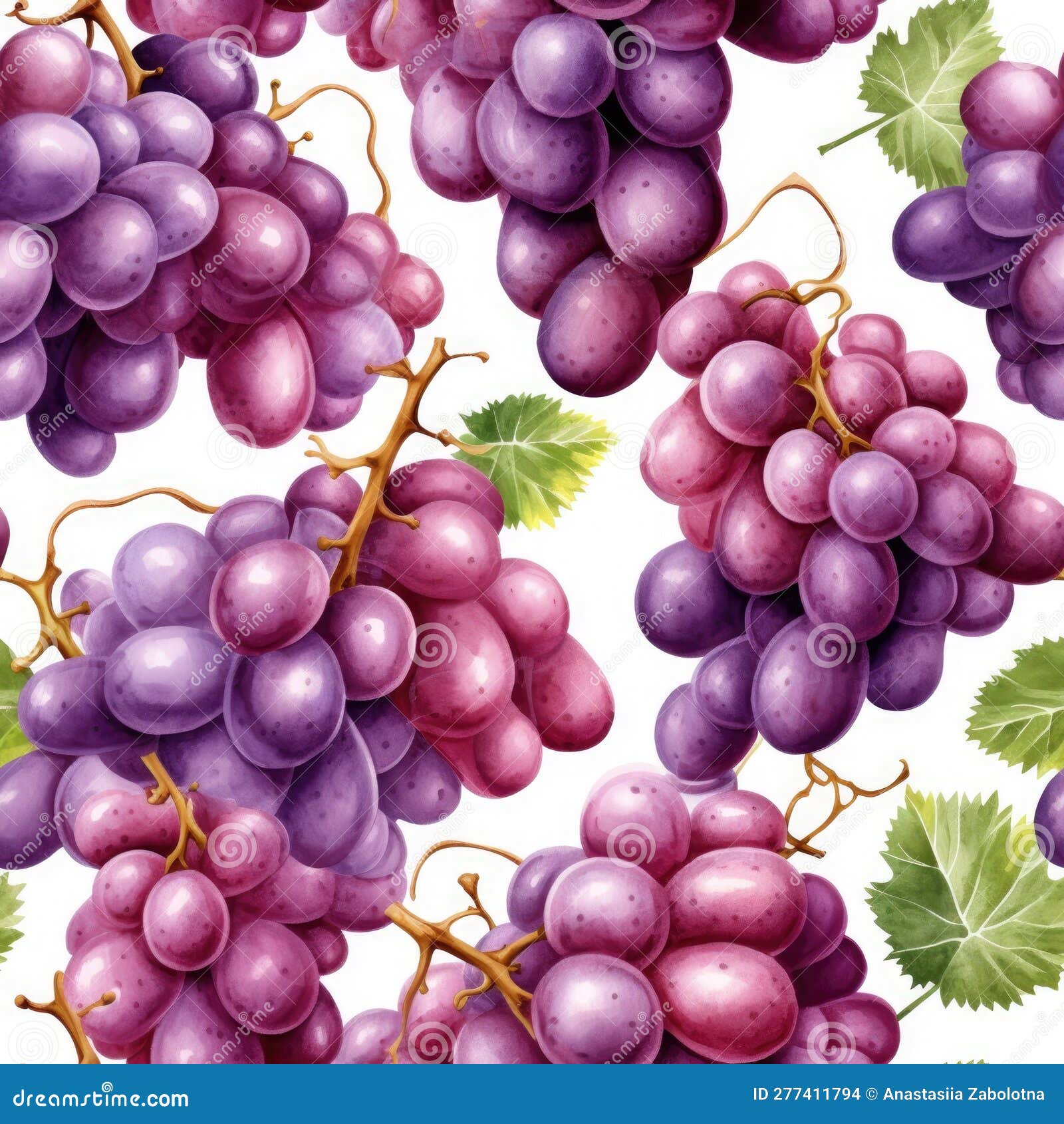 Grape Slices on a White Background. Seamless Background Stock ...