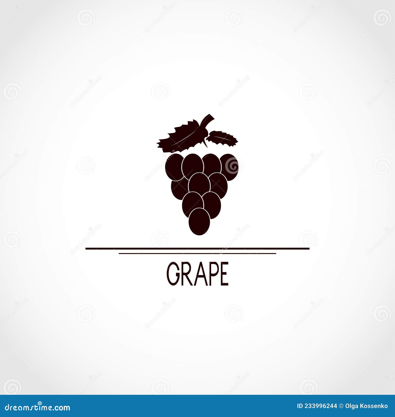 Grape. Symbol, Logo. Silhouette with Text Stock Vector - Illustration ...