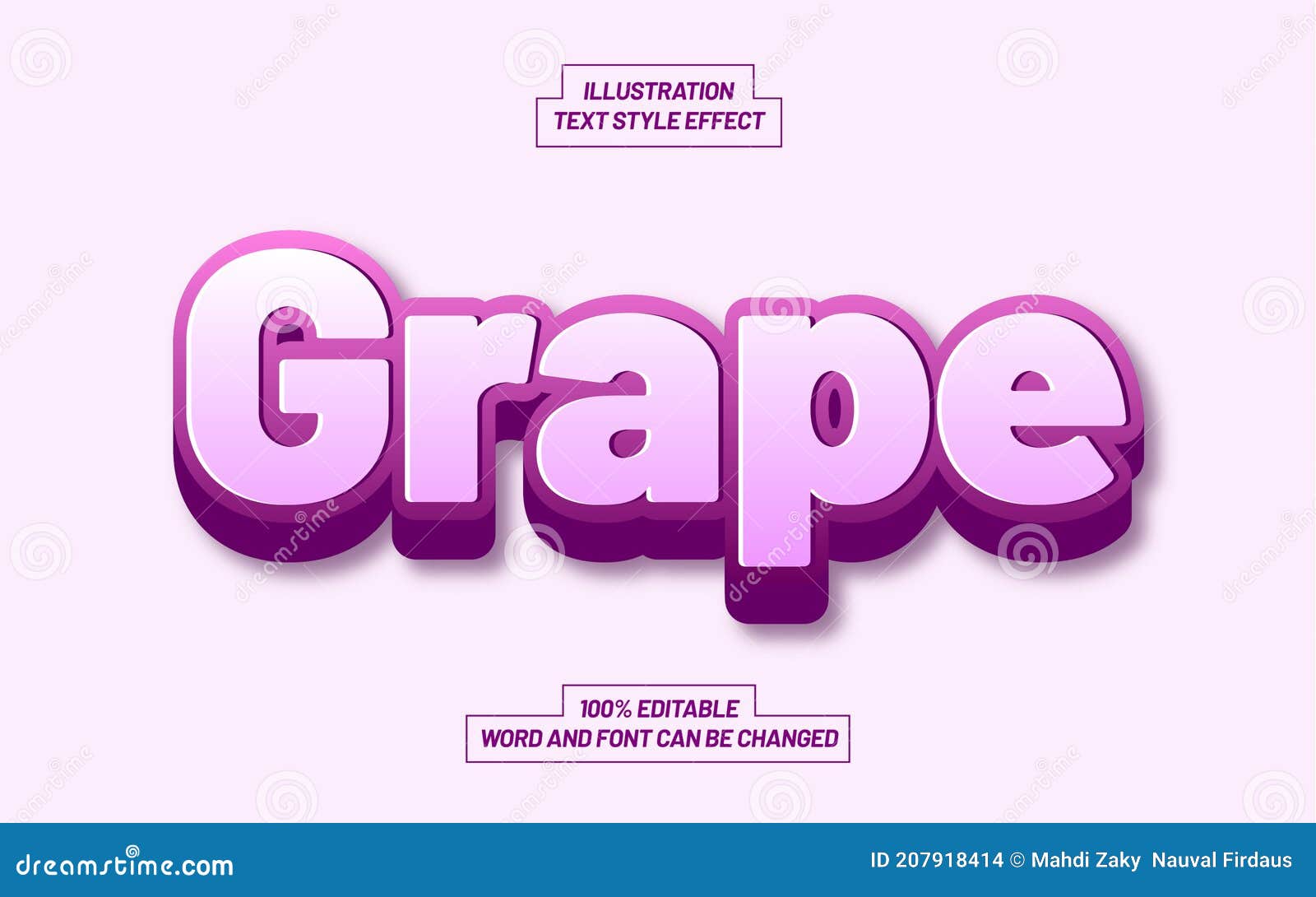 Grape Gradient Purple Text Style Effect Stock Vector - Illustration of ...