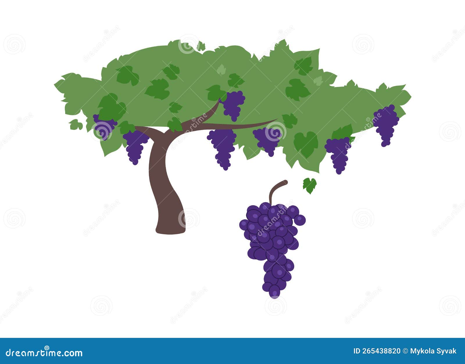 Grape Tree Flat Icon Agriculture and Gardening Stock Vector ...