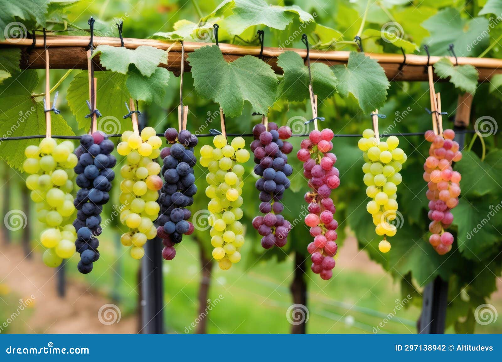 Grape Variety Identification Tags on Trellis Stock Photo - Image of ...