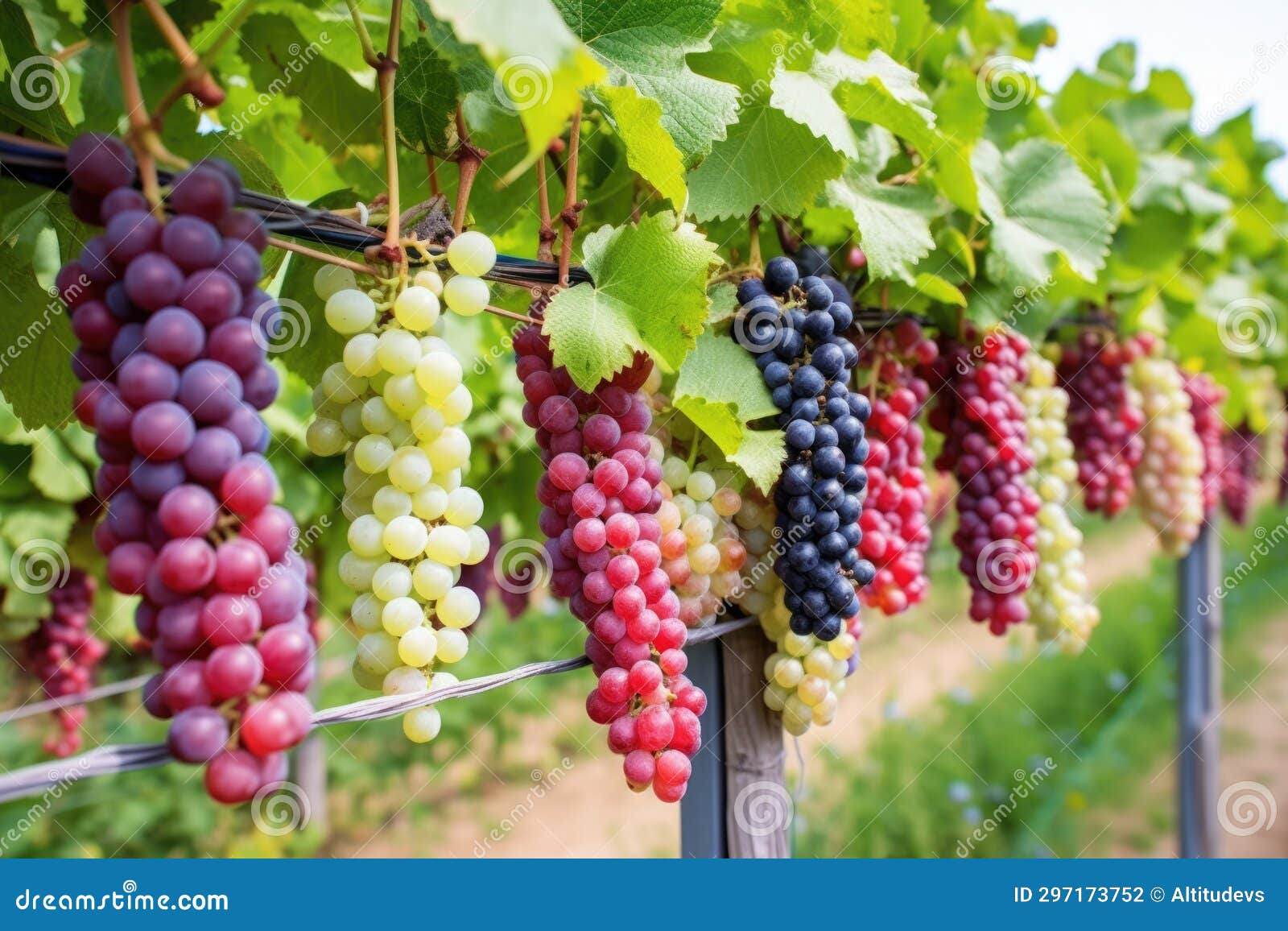 Grape Variety Identification Tags on Trellis Stock Photo - Image of ...