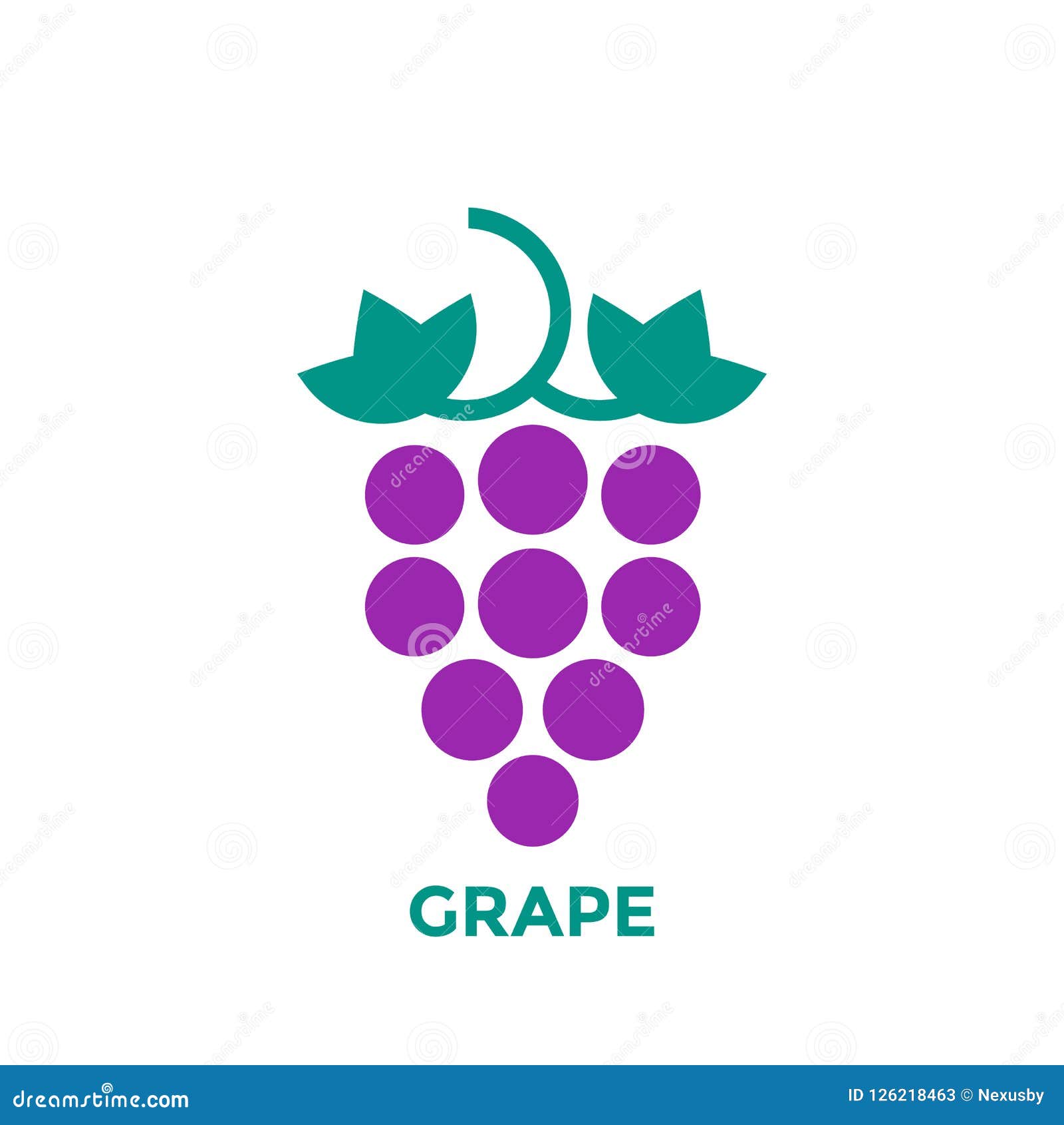 Grape vector logo on white stock vector. Illustration of pictogram ...