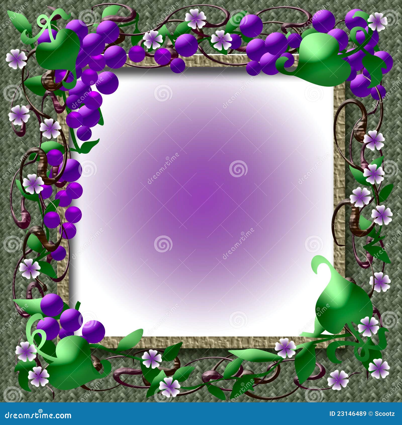 Grape vine frame stock illustration. Illustration of food - 23146489