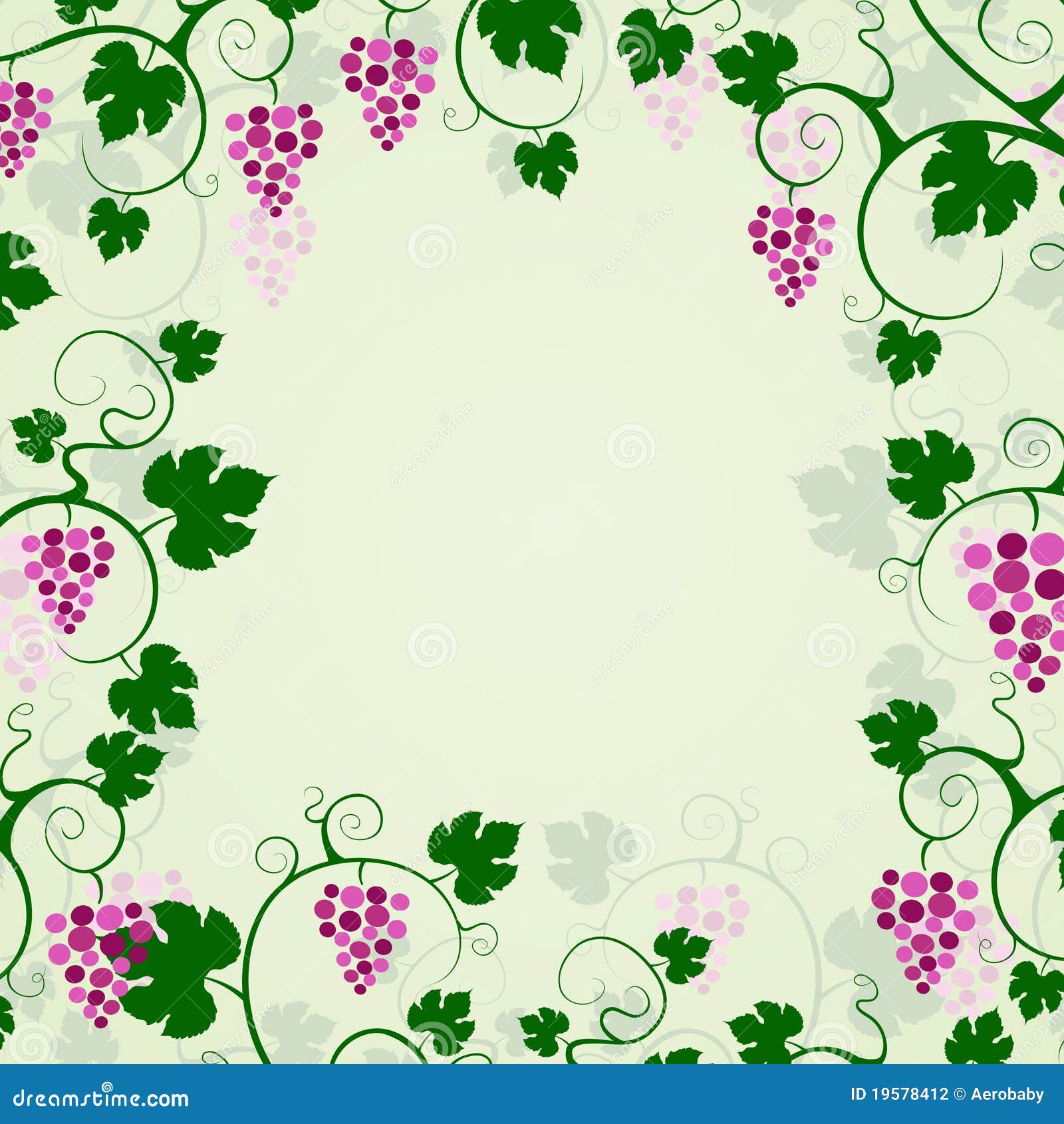 Grape Vines Background Frame. Stock Vector - Illustration of vine ...