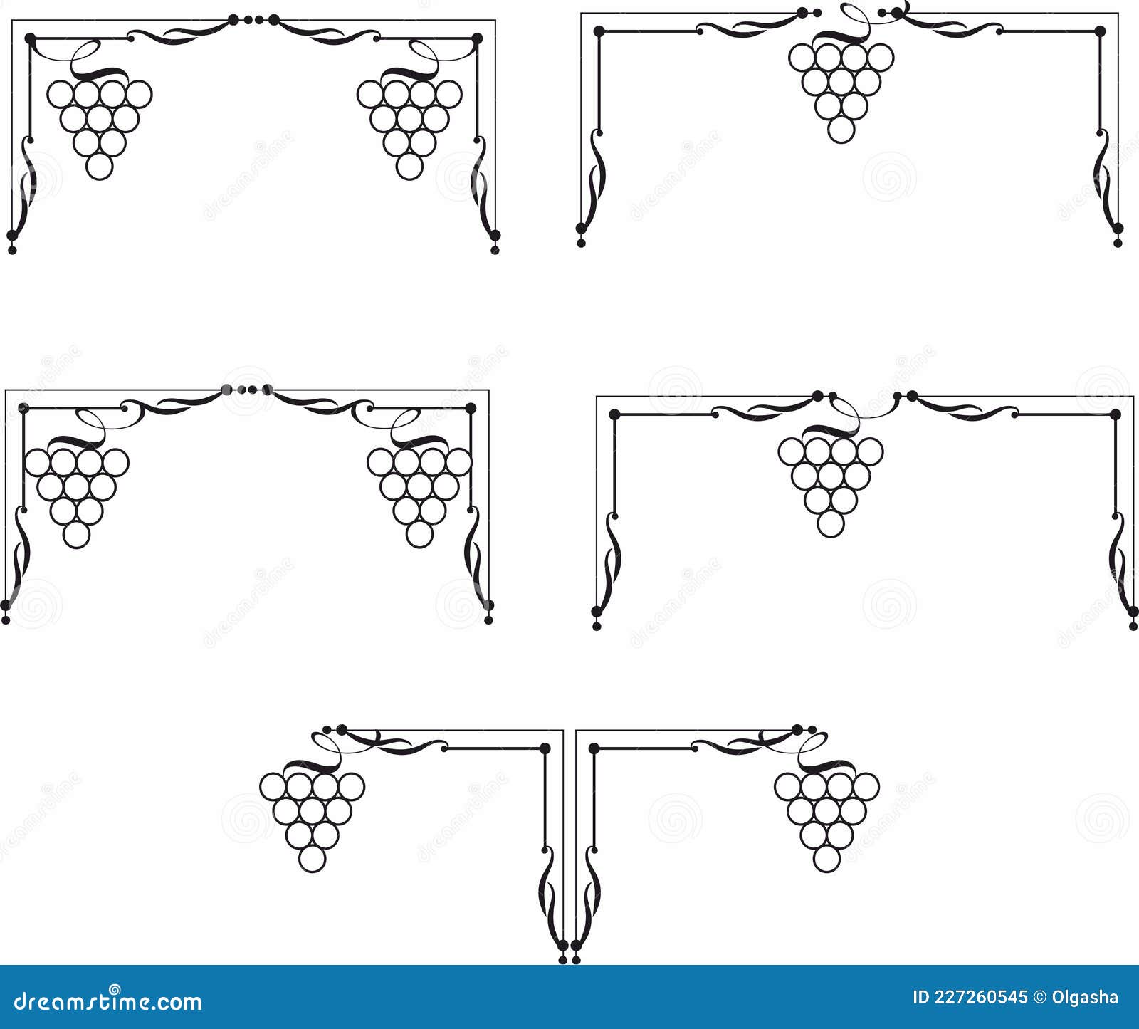 Corner Of Grape Leaves. Pattern Cartoon Vector | CartoonDealer.com ...