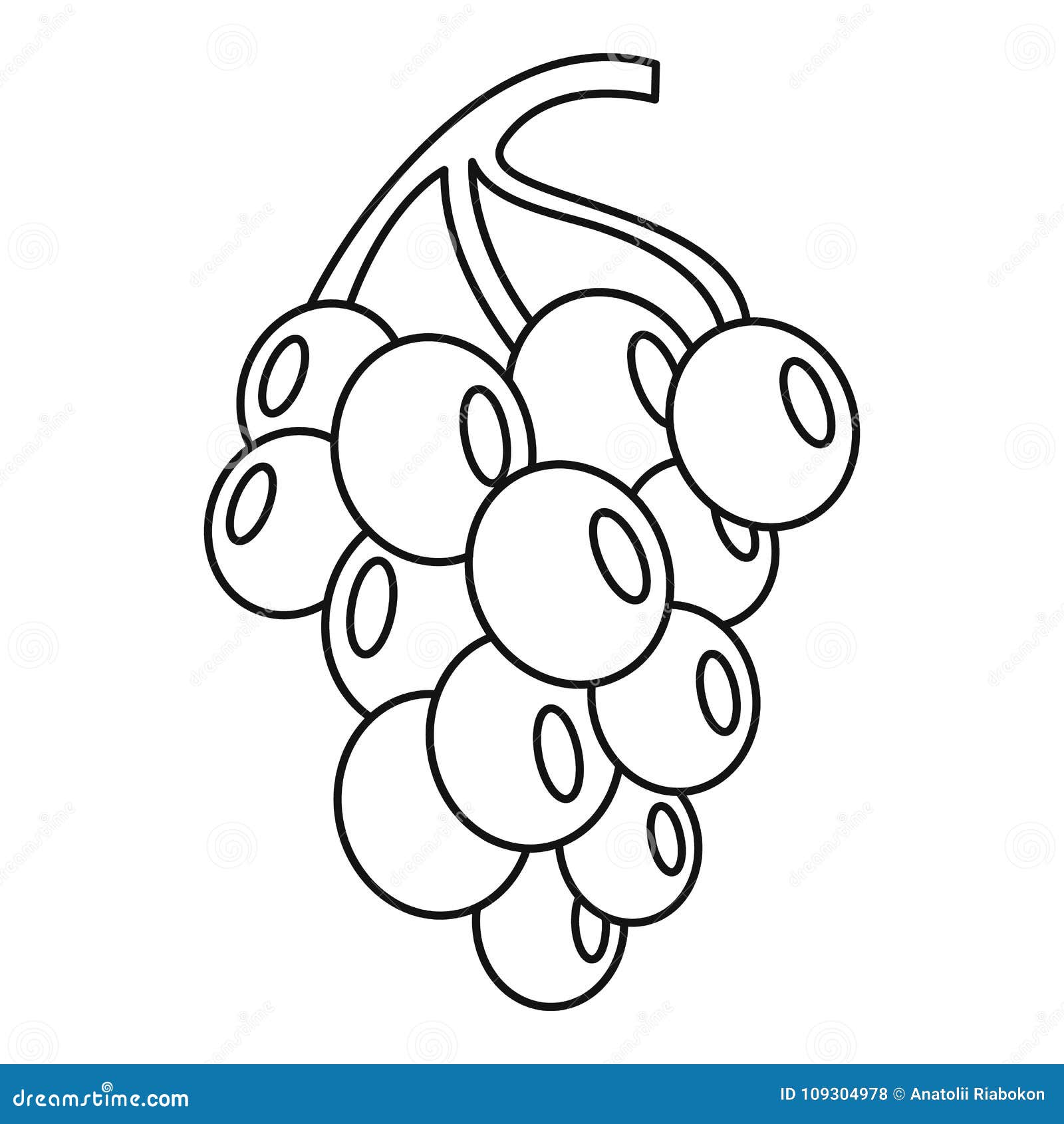Grape for Wine Icon, Outline Style Stock Vector - Illustration of black ...