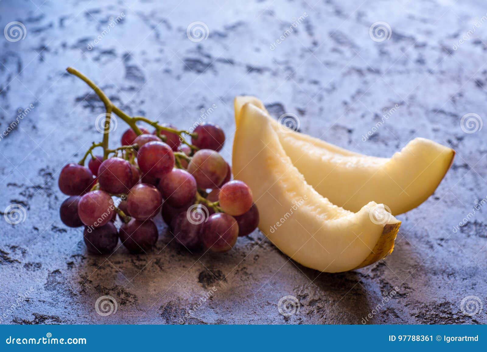 Grapee with melon stock image. Image of healthy, view - 97788361