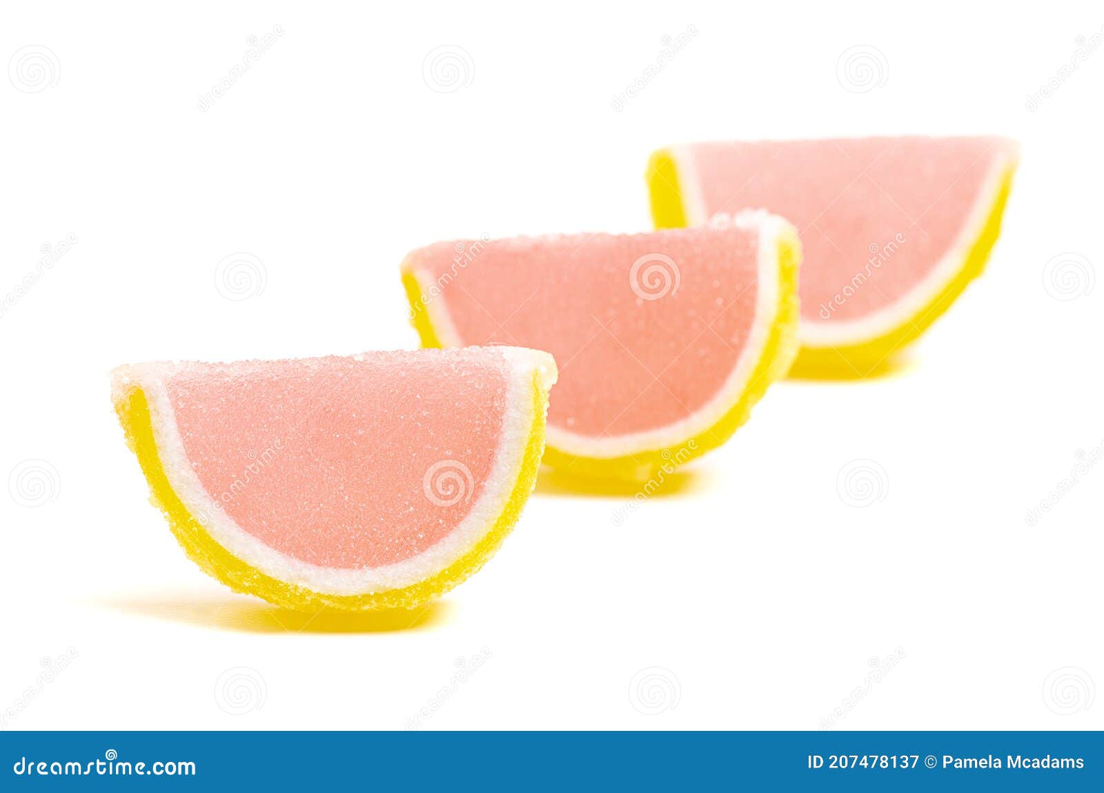 Grapefruit Candy Fruit Slice on a White Background Stock Image - Image ...