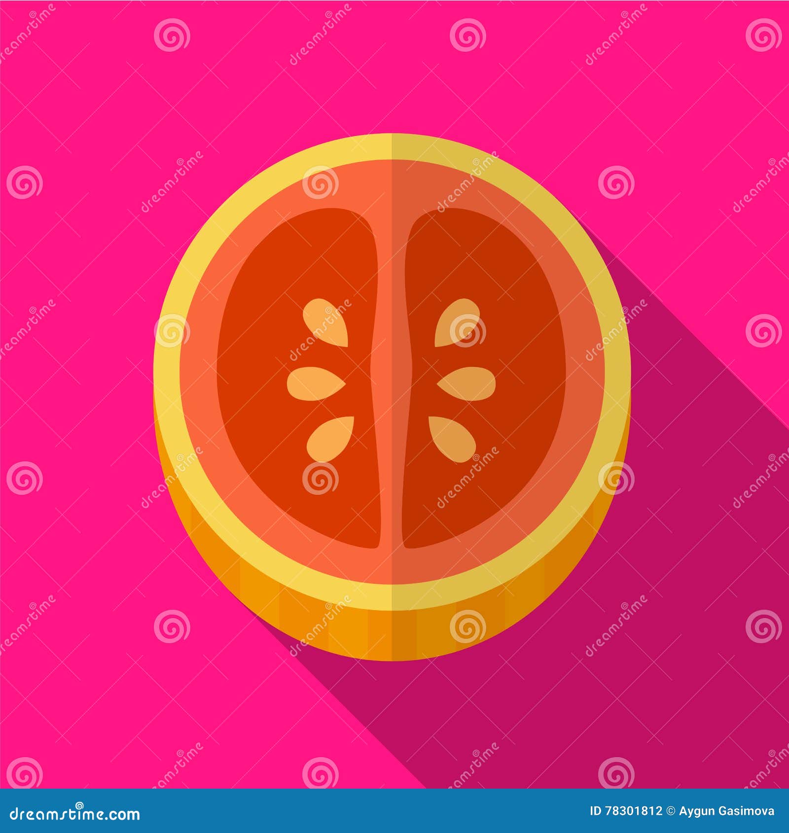 Grapefruit Flat Icon Illustration Stock Vector - Illustration of circle, lemon: 78301812