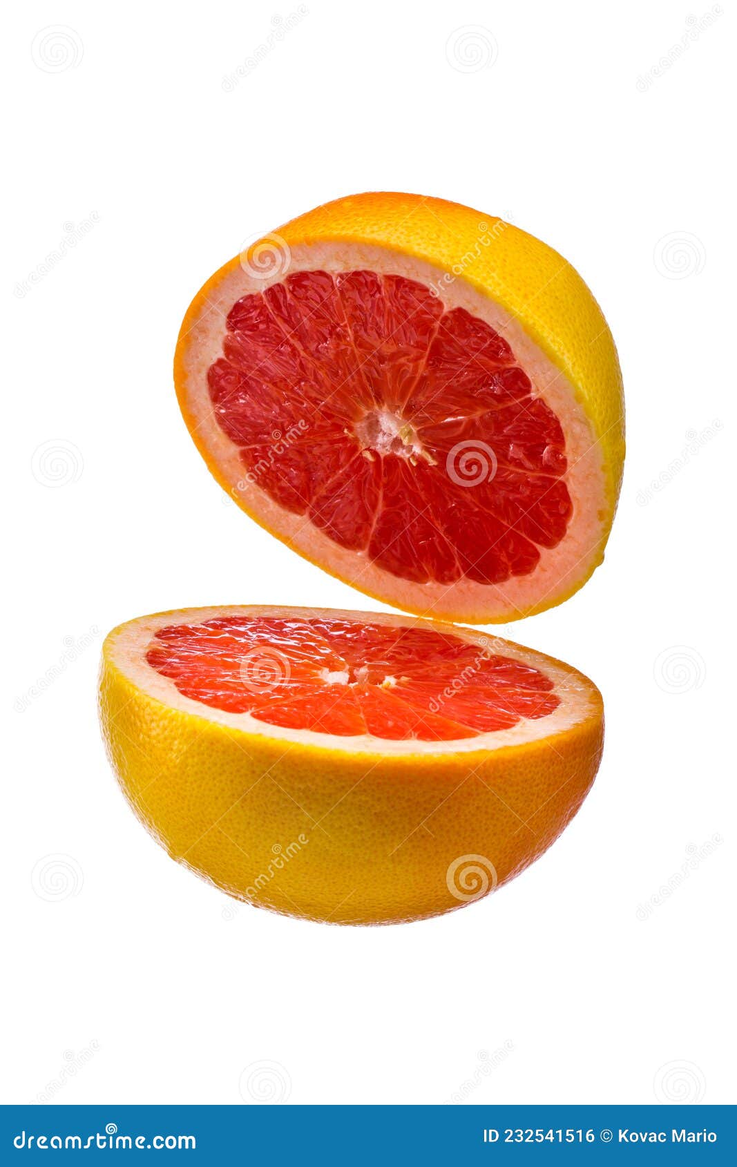 Grapefruit half isolated stock photo. Image of tasty - 232541516