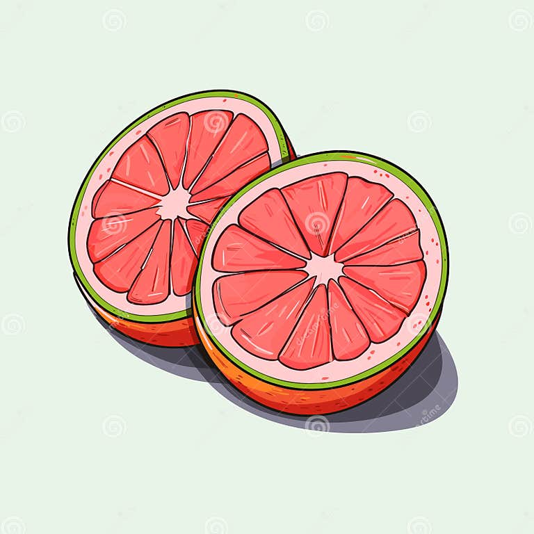Grapefruit Hand-drawn Illustration. Grapefruit. Vector Doodle Style ...