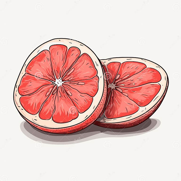 Grapefruit Hand-drawn Illustration. Grapefruit. Vector Doodle Style ...