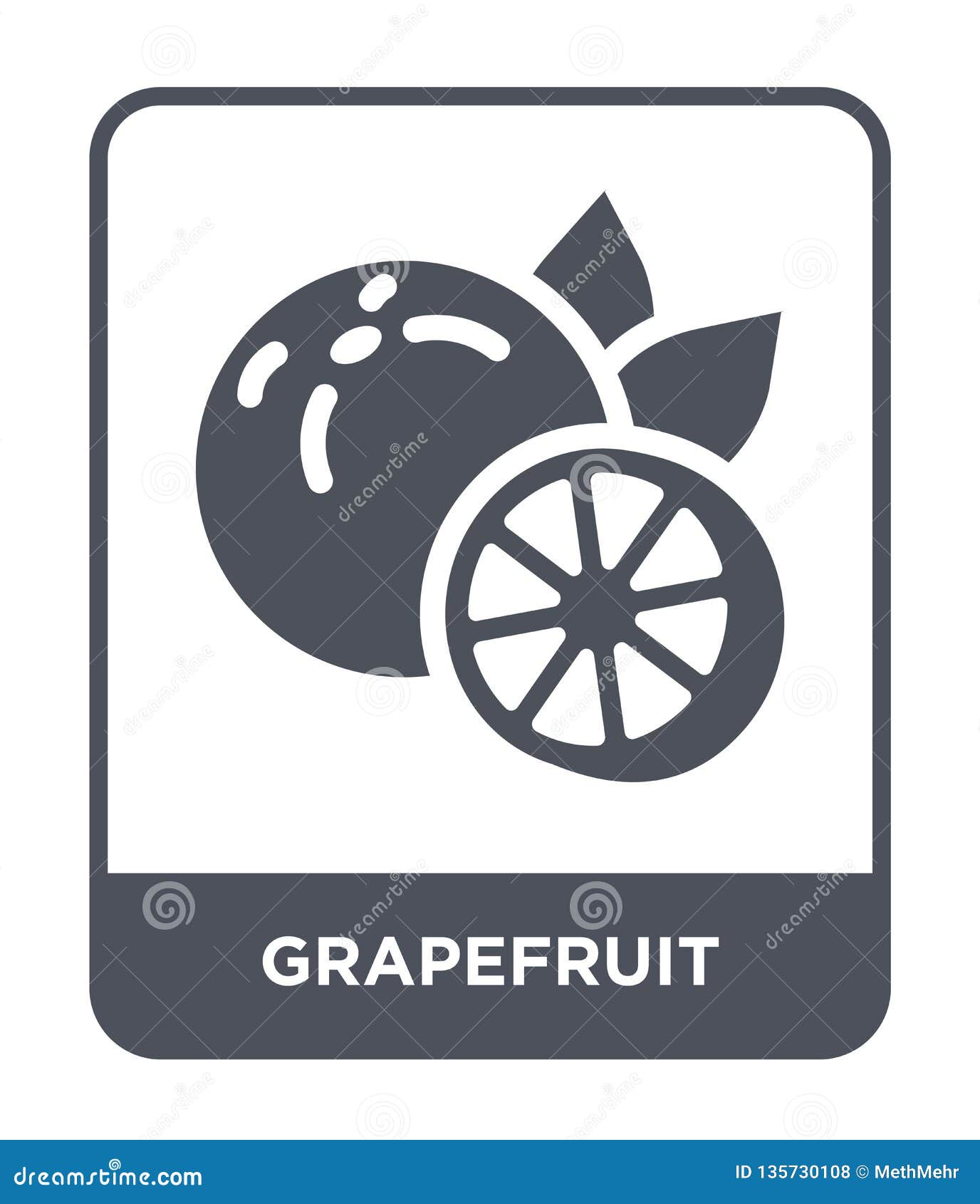 Grapefruit Icon in Trendy Design Style. Grapefruit Icon Isolated on ...