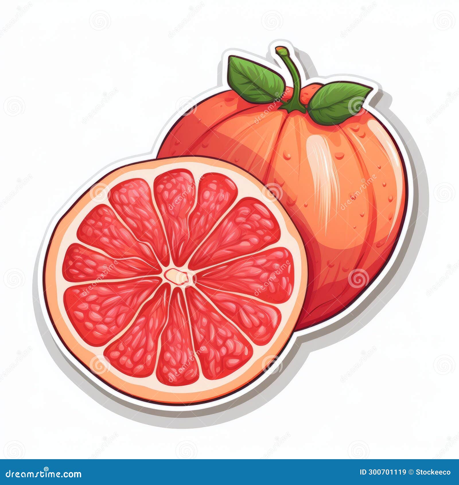 Vibrant Grapefruit Illustration with Graphic Design Elements Stock ...