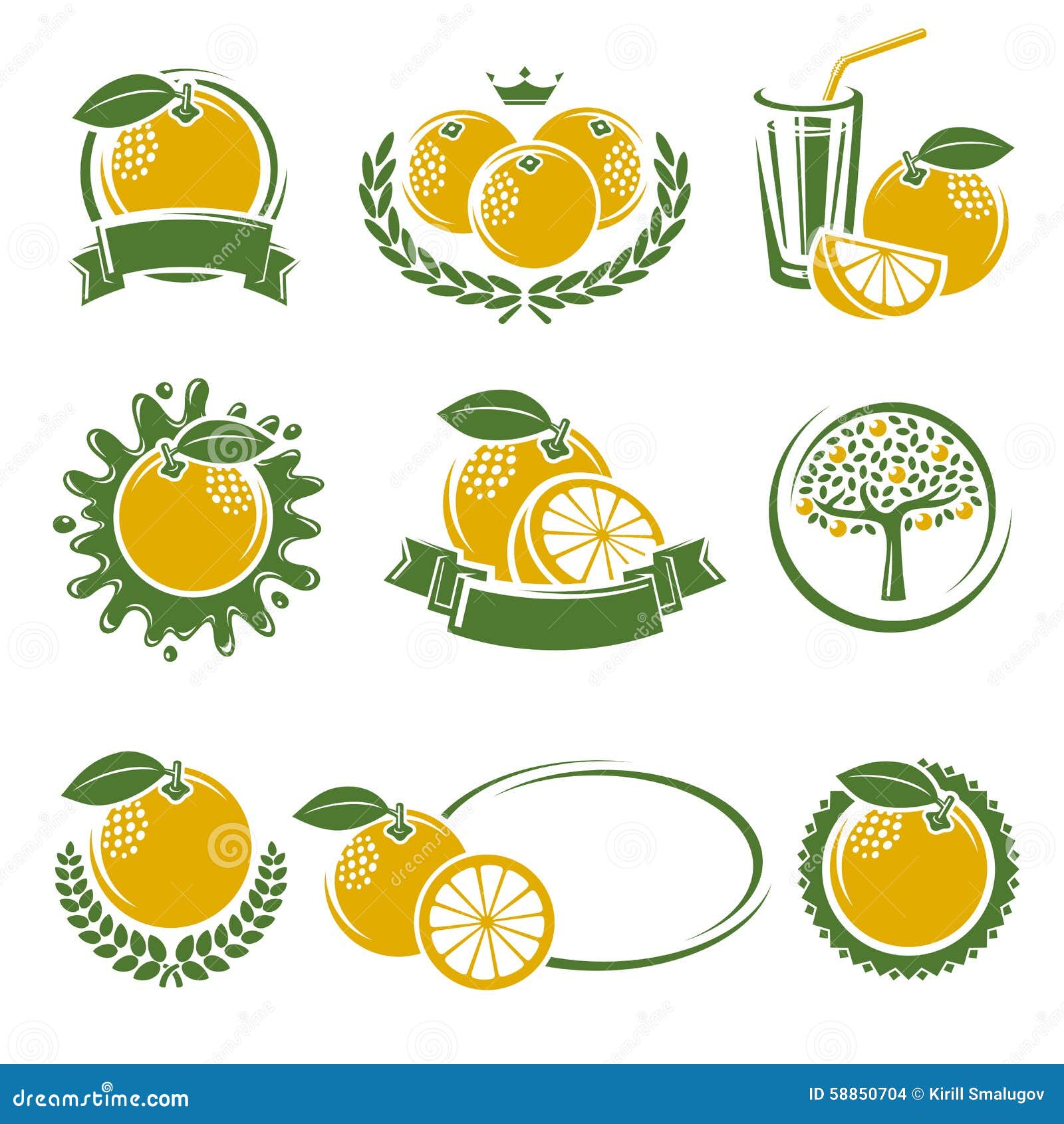 Grapefruit Labels and Elements Set. Vector Stock Vector - Illustration ...