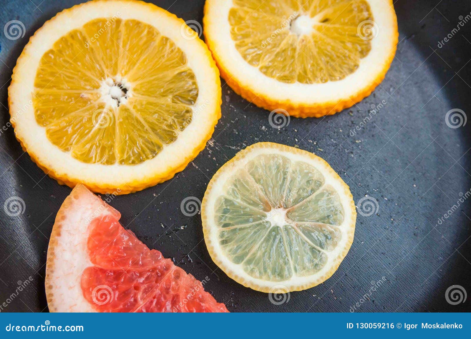 Grapefruit, orange lemon stock photo. Image of collection - 130059216