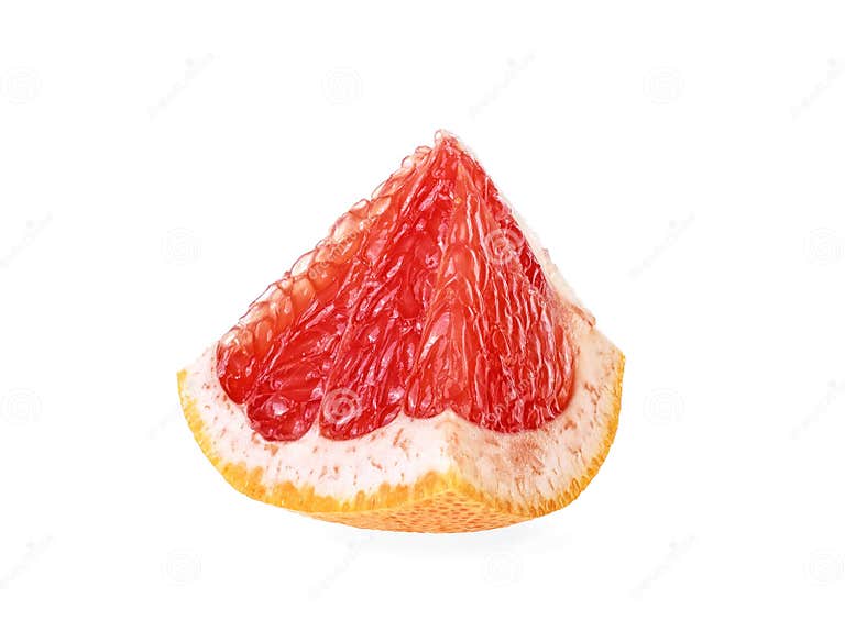 Grapefruit Piece Isolated on White Background Stock Image - Image of ...